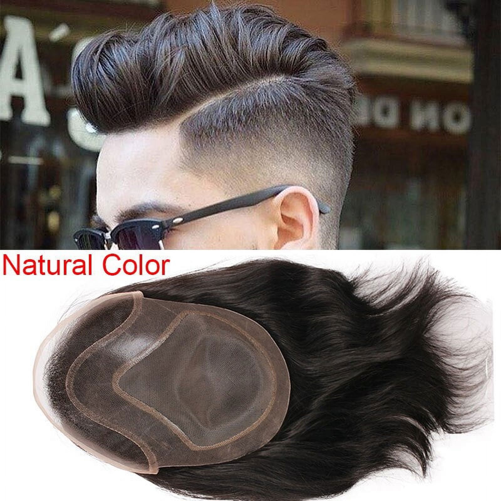 Mens Toupee Hairpieces Human Hair Best Mono With PU Hair Replacement ...