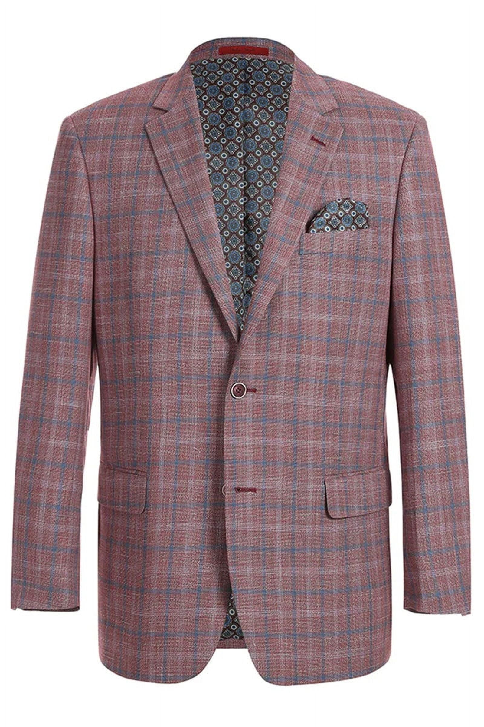 Mens Two Button Classic Fit Sport Coat Blazer in Burgundy Red ...