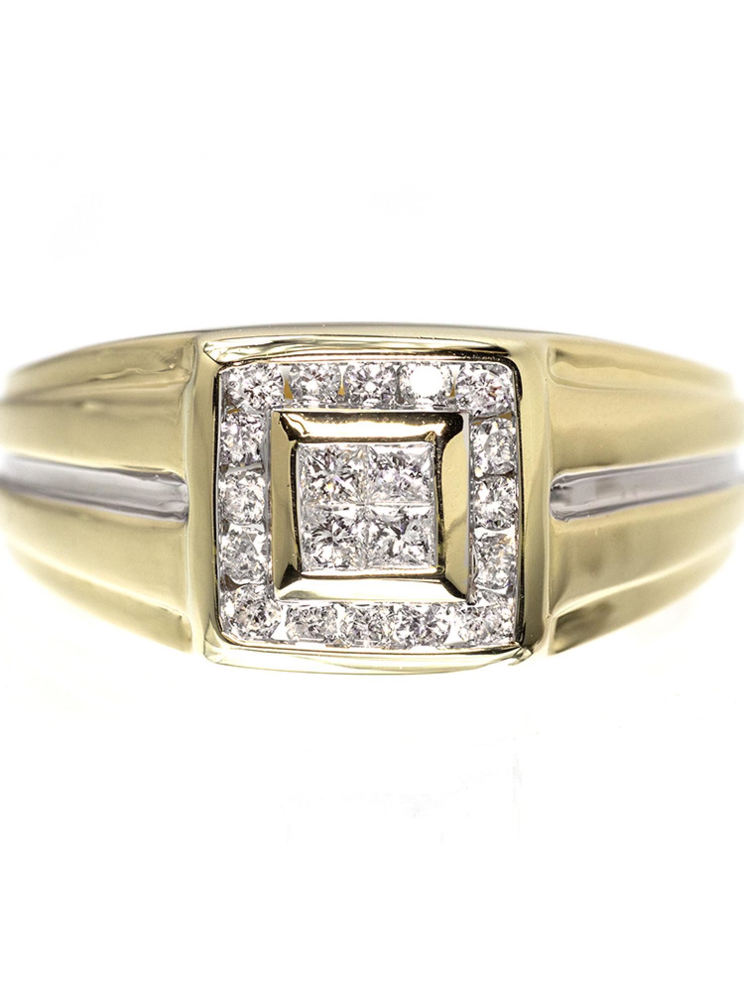 Mens Two Tone Fashion Ring (0.50ct) - Walmart.com