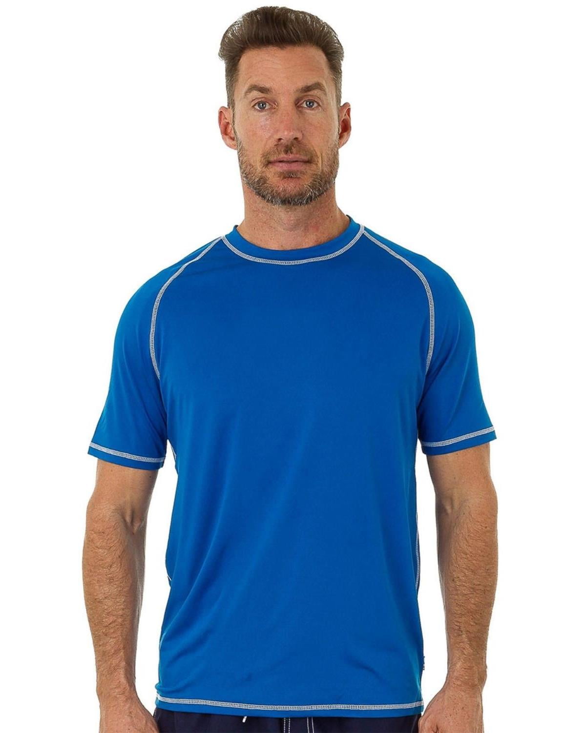 Mens UPF 50+ Rashguard Swim Tee Short Sleeve Running Shirt Swimwear ...