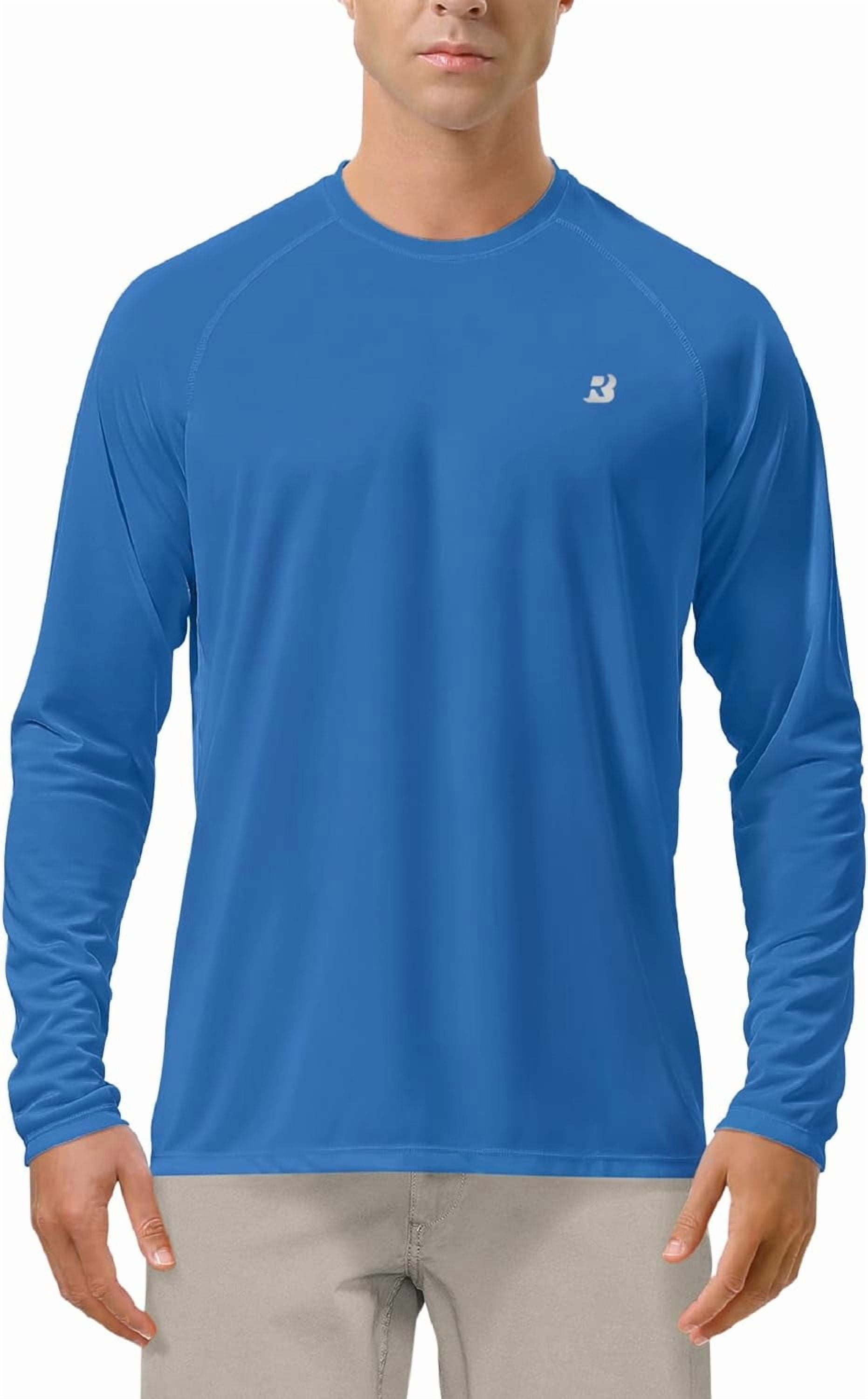 Mens UPF 50+ UV Sun Protection Shirts Outdoor Long Sleeve SPF Rash ...