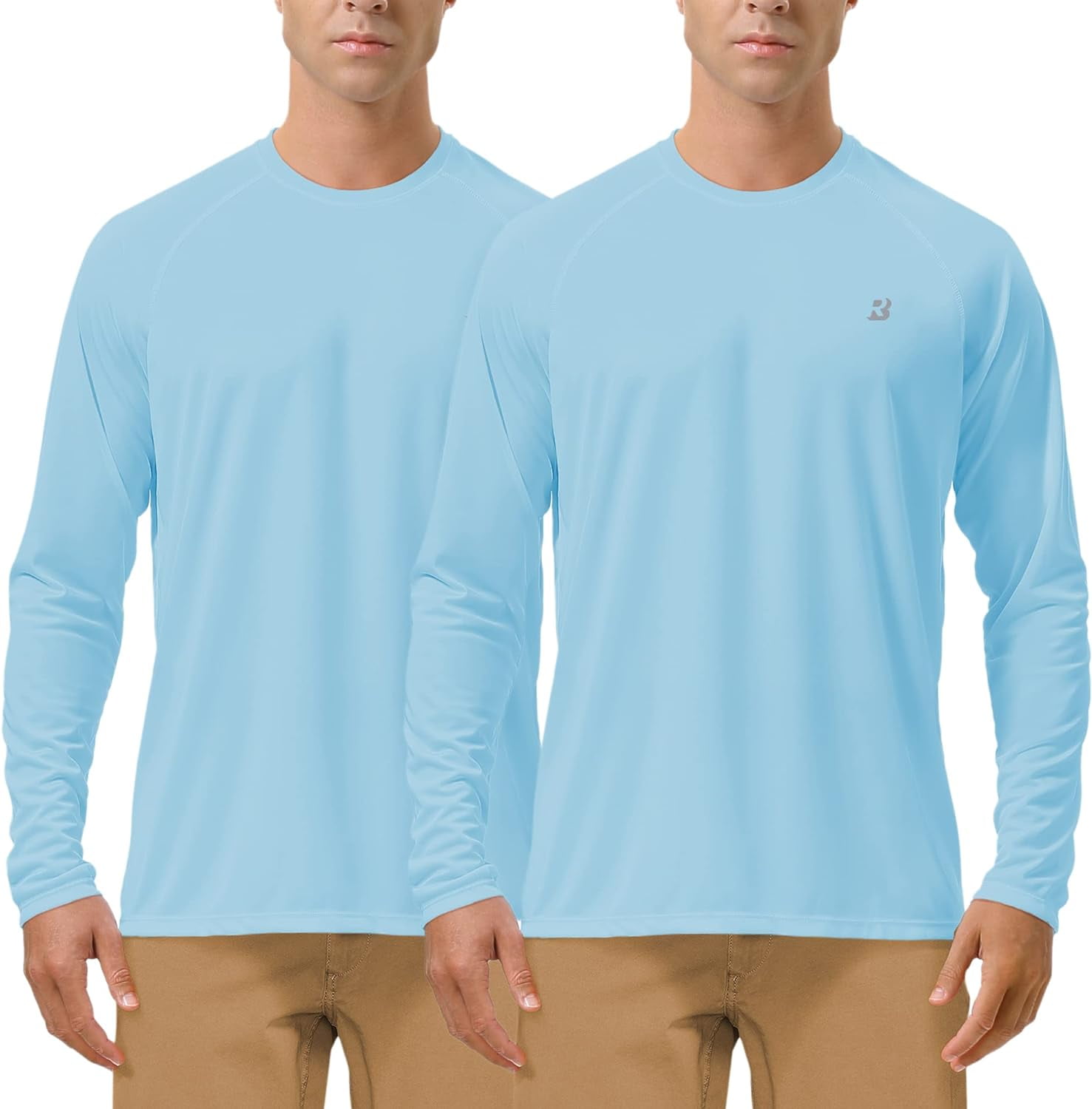 Mens UPF 50+ UV Sun Protection Shirts Outdoor Long Sleeve SPF Rash ...