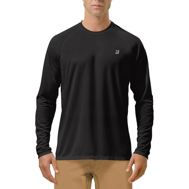 Mens UPF 50+ UV Sun Protection Shirts Outdoor Long Sleeve SPF Rash ...