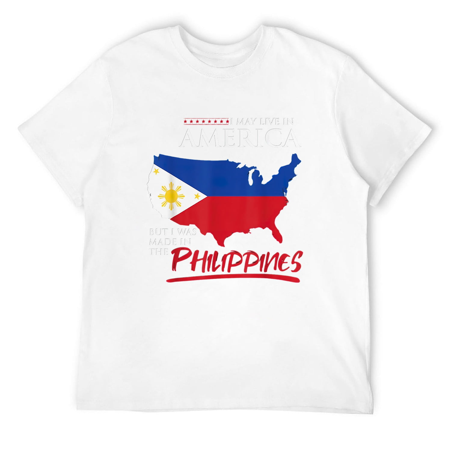 Mens USA American Filipino Pinoy Roots Philippines T-Shirt White Small ...