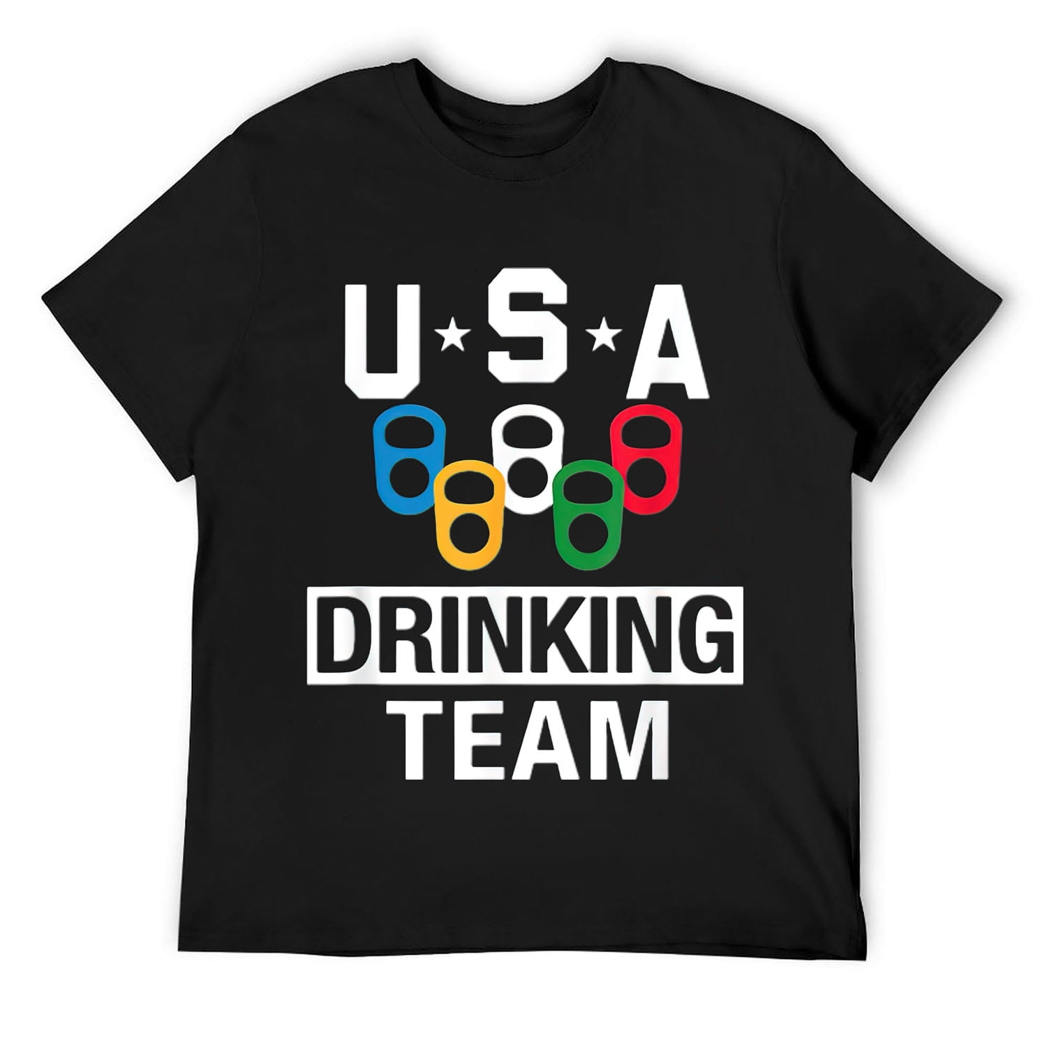 Mens USA Drinking Team Shirt Beer Party T-Shirt Black S - Walmart.com