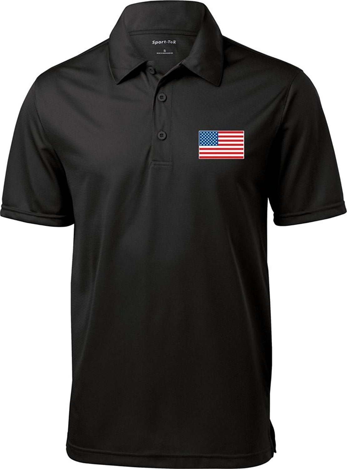 Mens USA Patriotic American Flag (Pocket Print) Polo Shirt - Medium ...