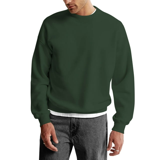 Mens Ultimate Heavyweight Crewneck Sweatshirt Pullover Fleece Sweater ...