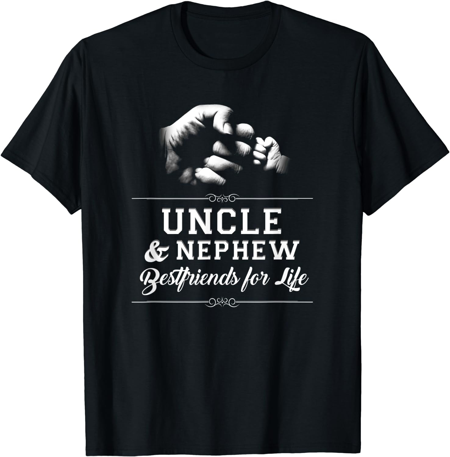 Mens Uncle Nephew Friends Fist Bump TShirt Avuncular Family Cool Black ...