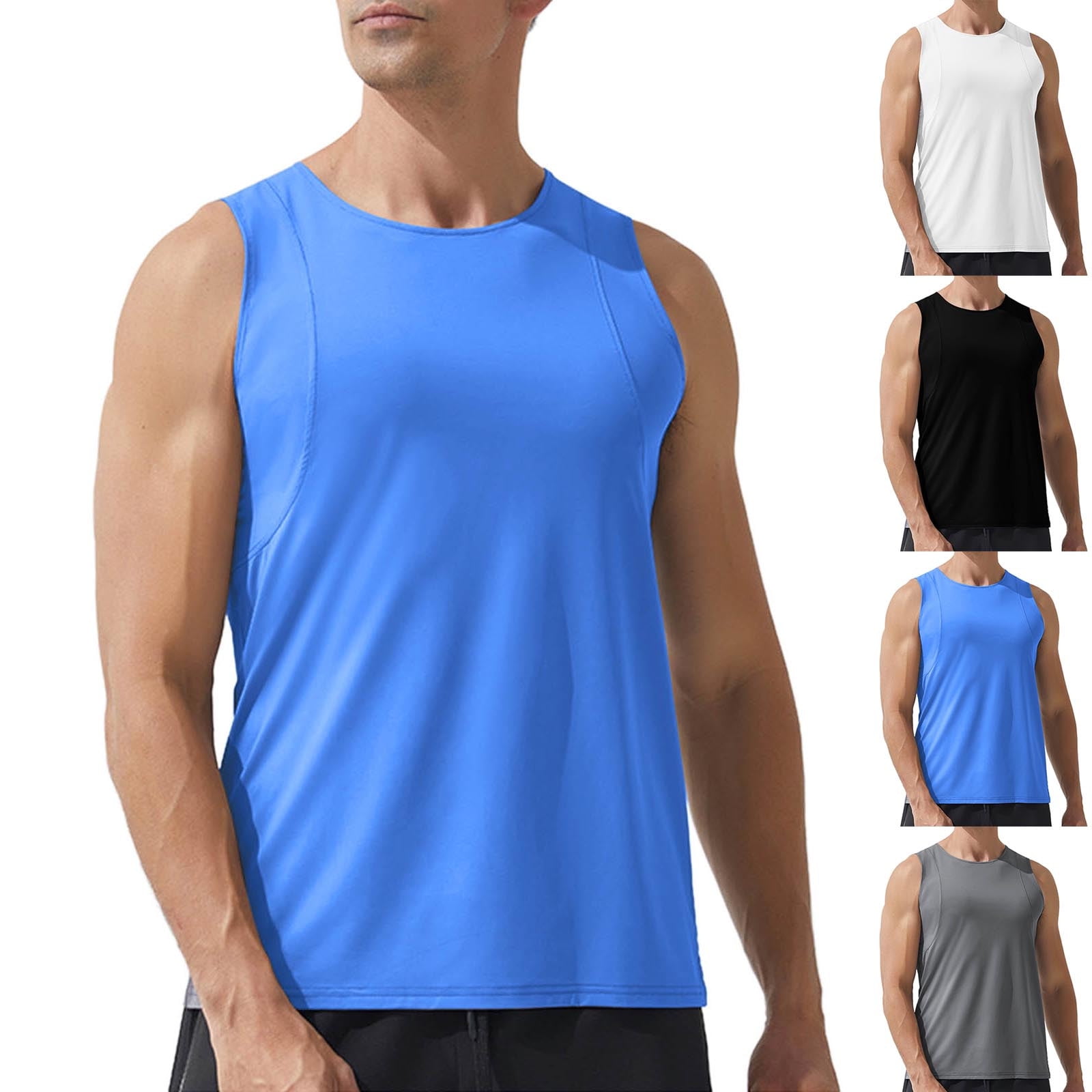 Mens Undershirts Tank Top Summer Breathable Mesh Suitable For Fitness ...