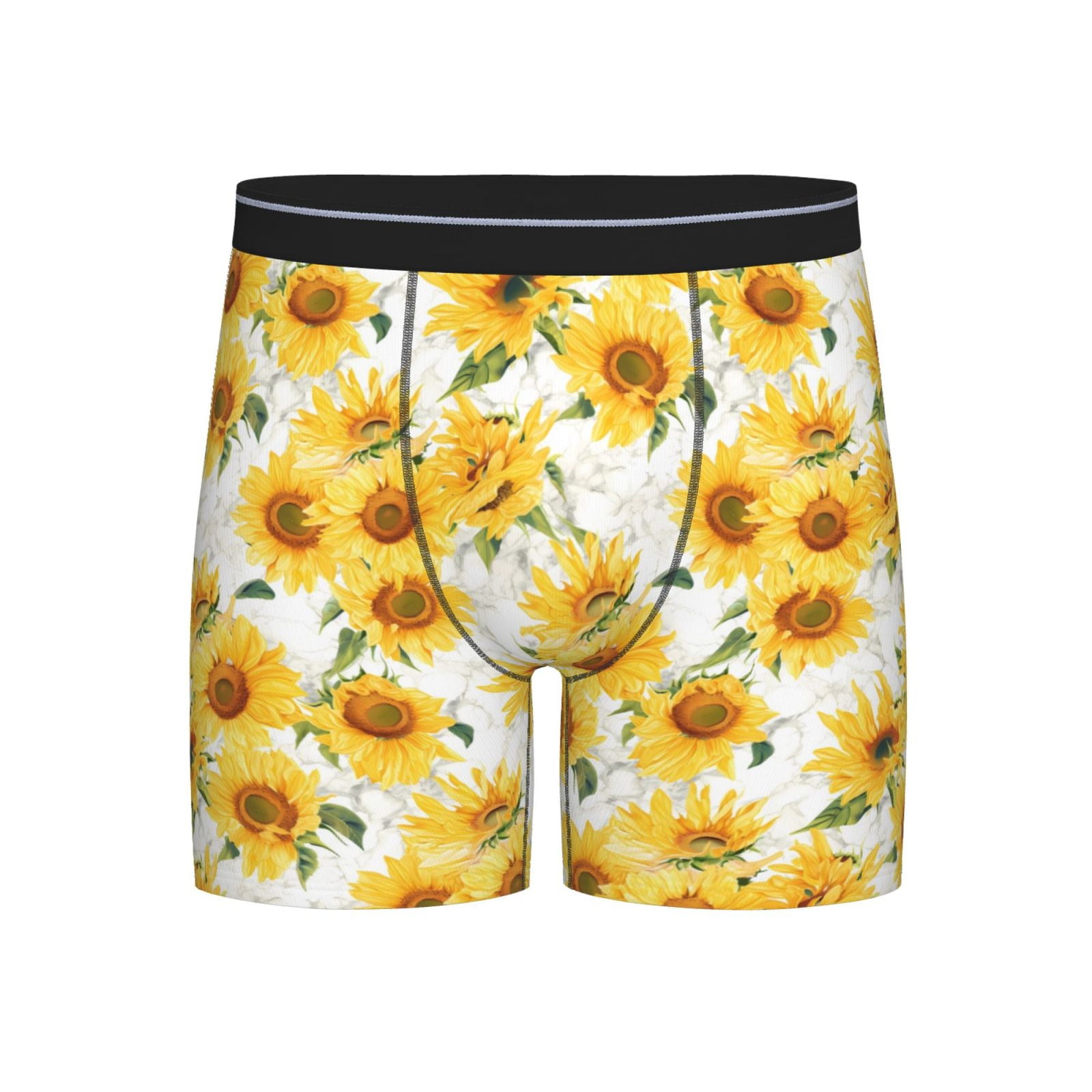 Mens Underwear, Artistic Marble Pattern Sunflower Mens Underwear Boxer ...