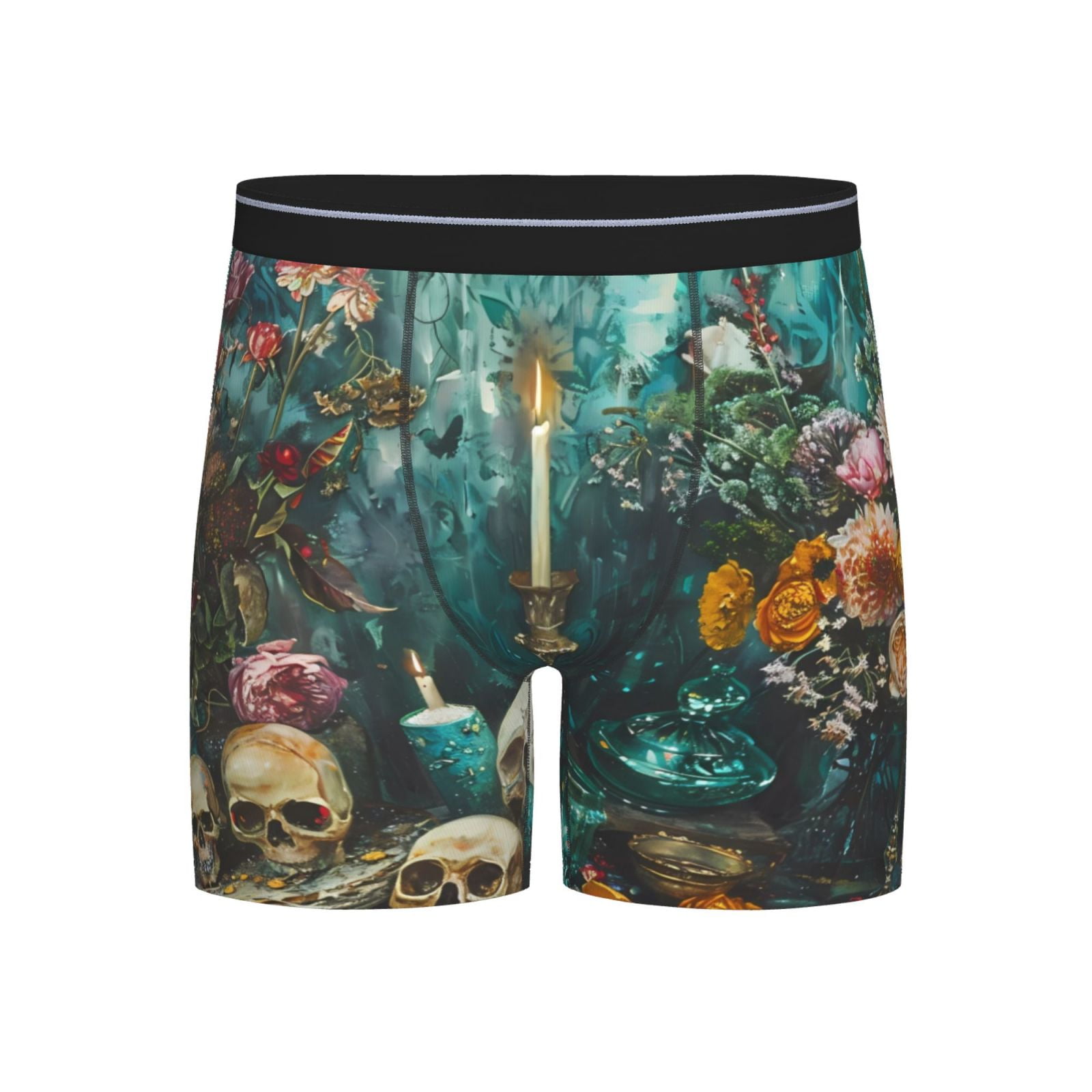 Mens Underwear, Baroque Floral Still Life Mens Underwear Boxer Briefs ...
