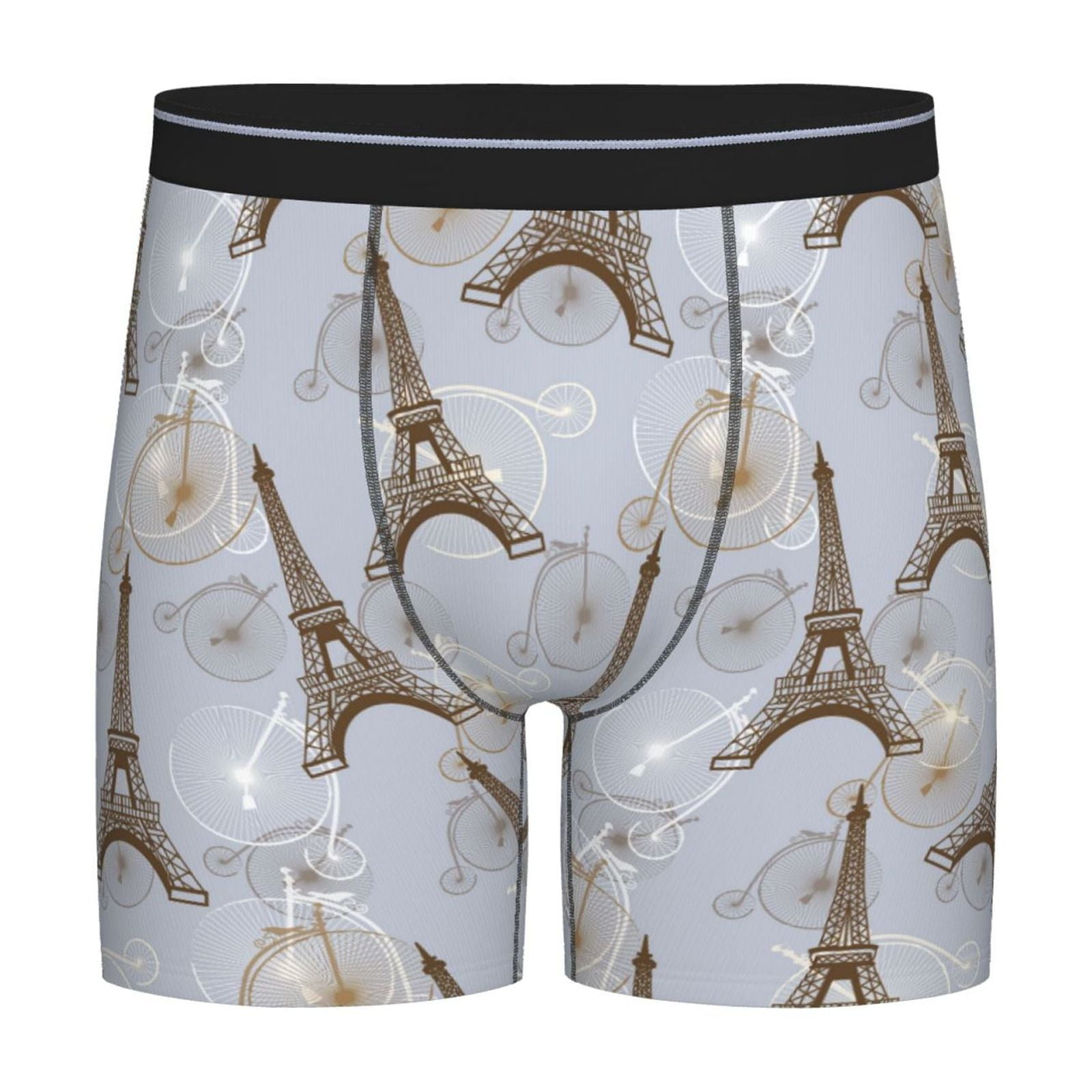 Mens Underwear, Bike Eiffel Tower Mens Underwear Boxer Briefs, Soft Breathable Underwear Long ...