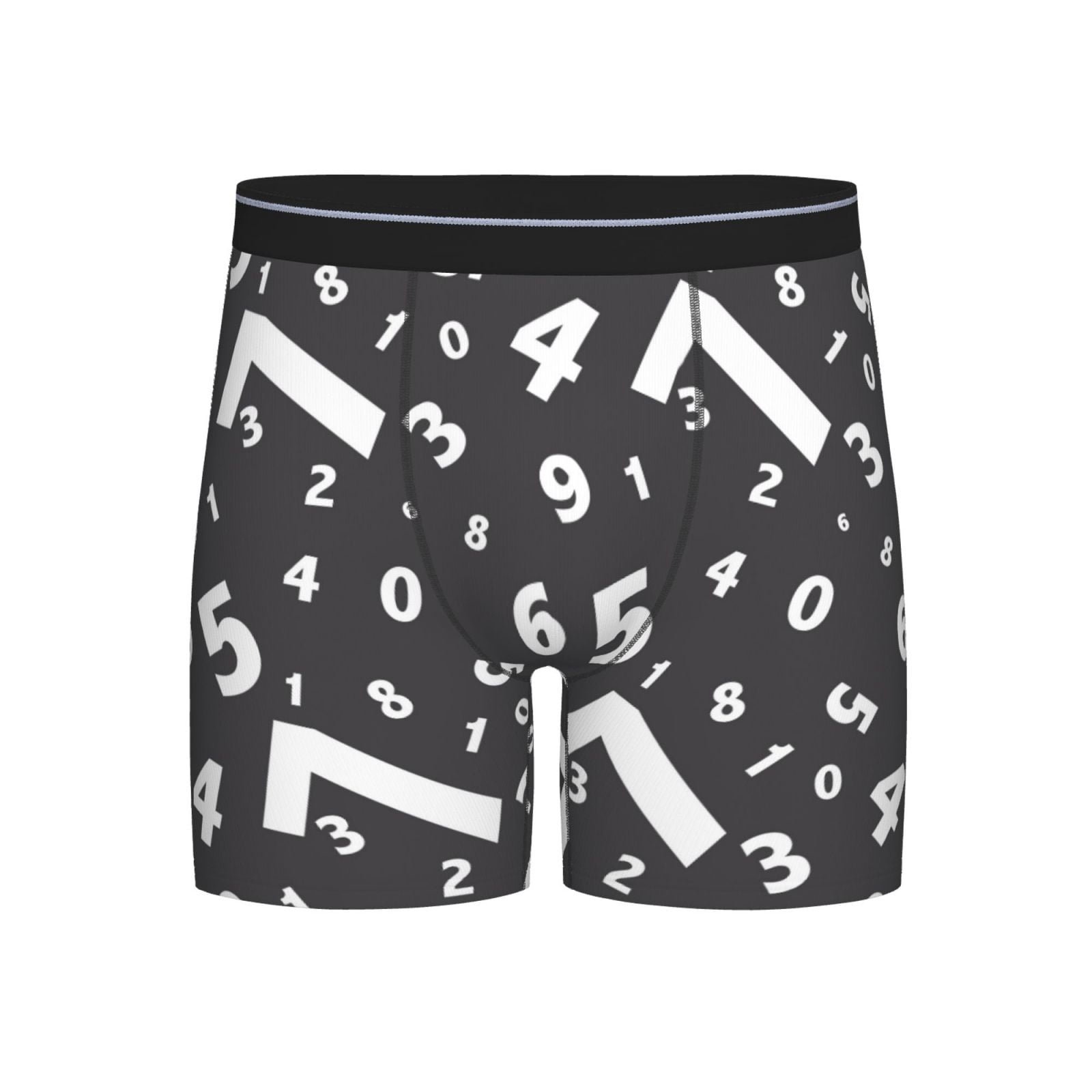 Mens Underwear, Black Math Number Mens Underwear Boxer Briefs, Soft ...