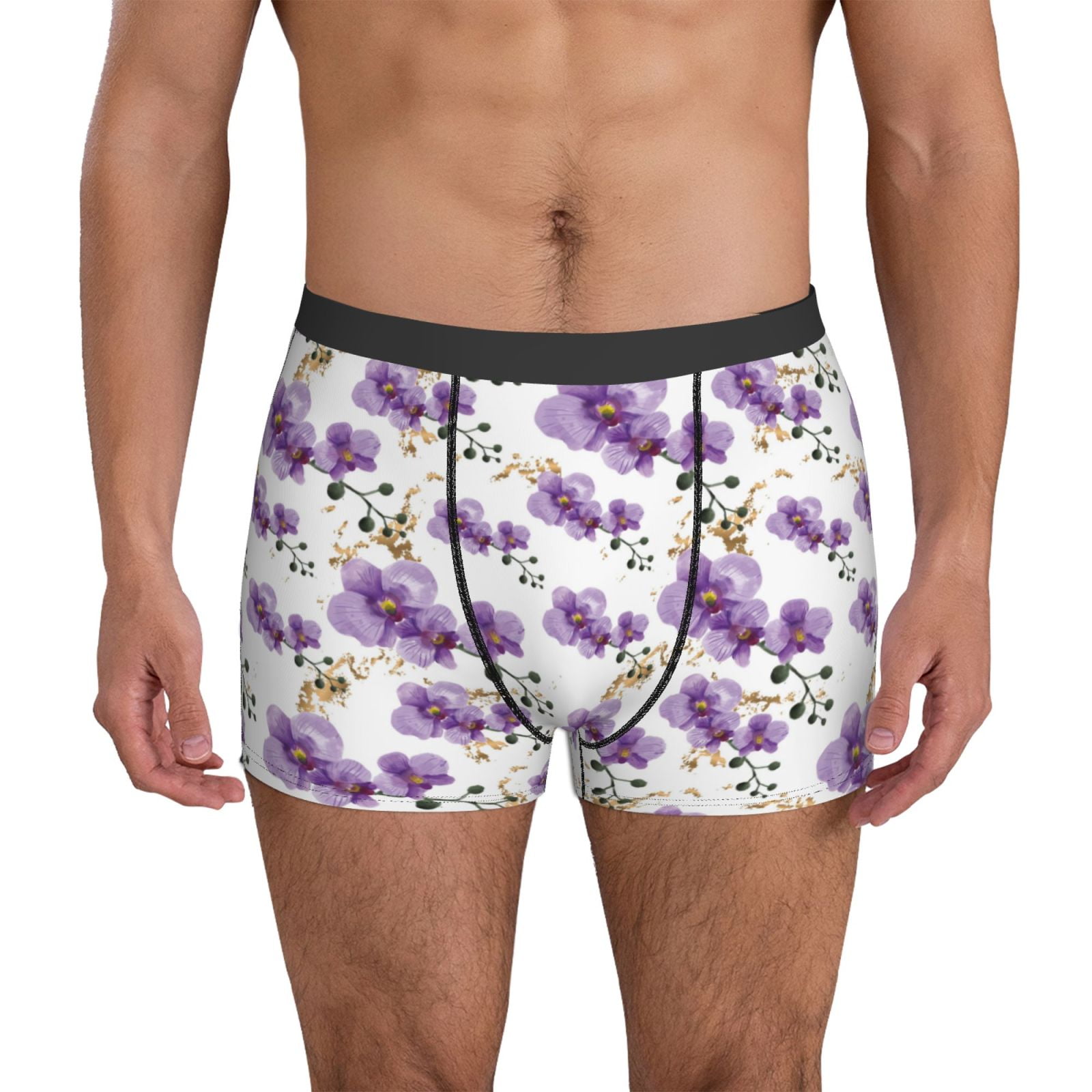 Mens Underwear - Bloom Orchids Flowers Breathable Stretch Boxers for ...