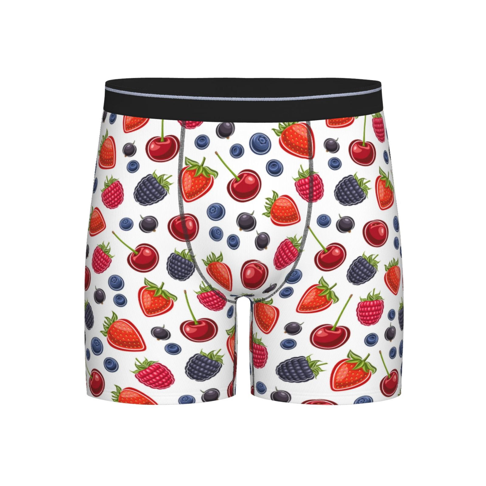 Mens Underwear, Blueberry Print Berry Mens Underwear Boxer Briefs, Soft ...