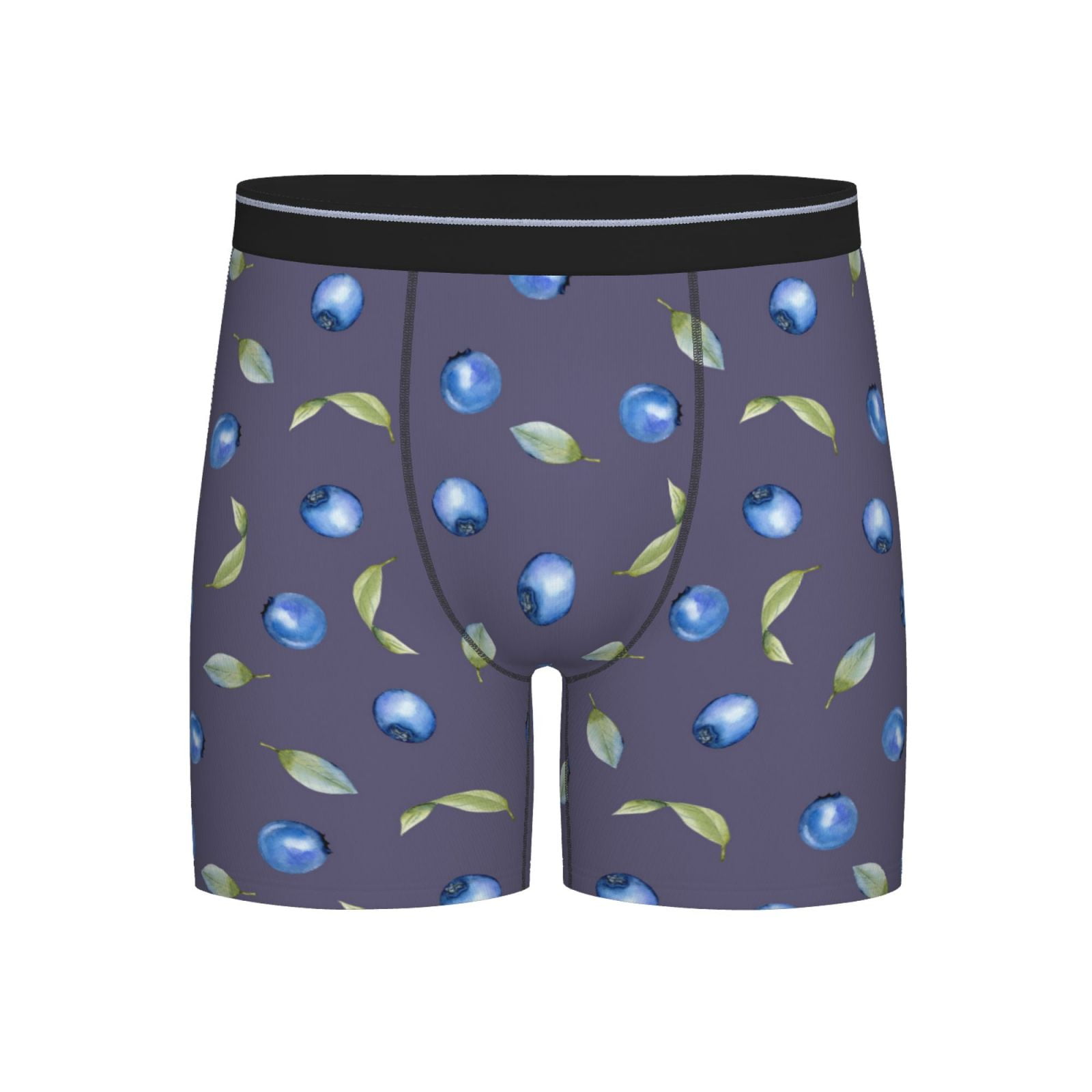 Mens Underwear, Blueberry Print Mens Underwear Boxer Briefs, Soft ...