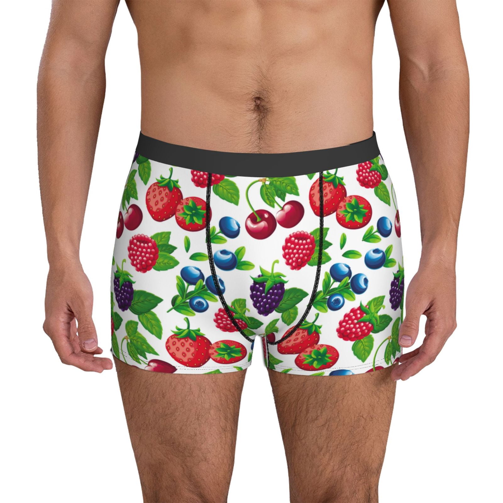 Mens Underwear Boxer Briefs - Blueberry design strawberry Comfort ...