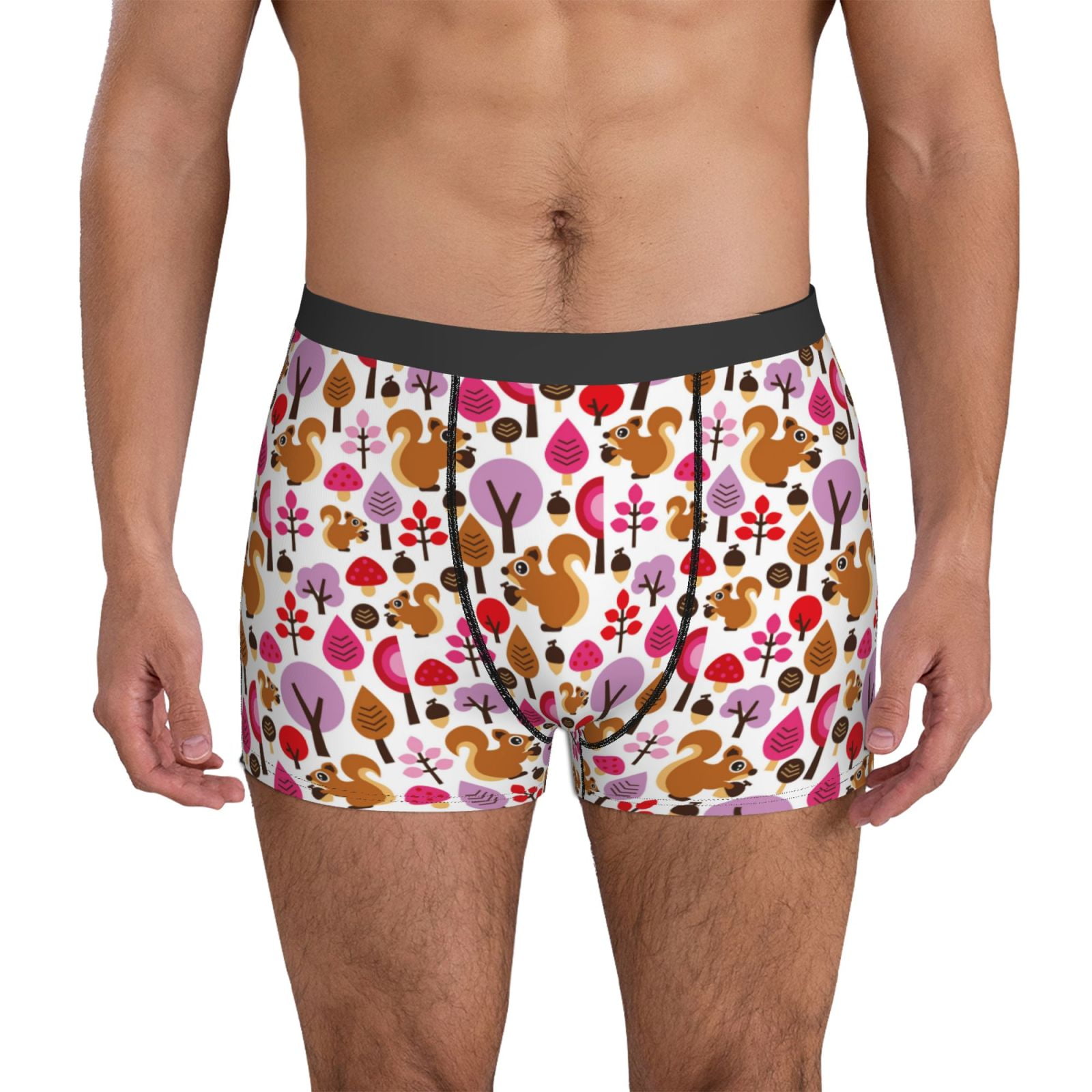 Mens Underwear Boxer Briefs - Bohemian Cute Squirrel Tree Breathable ...