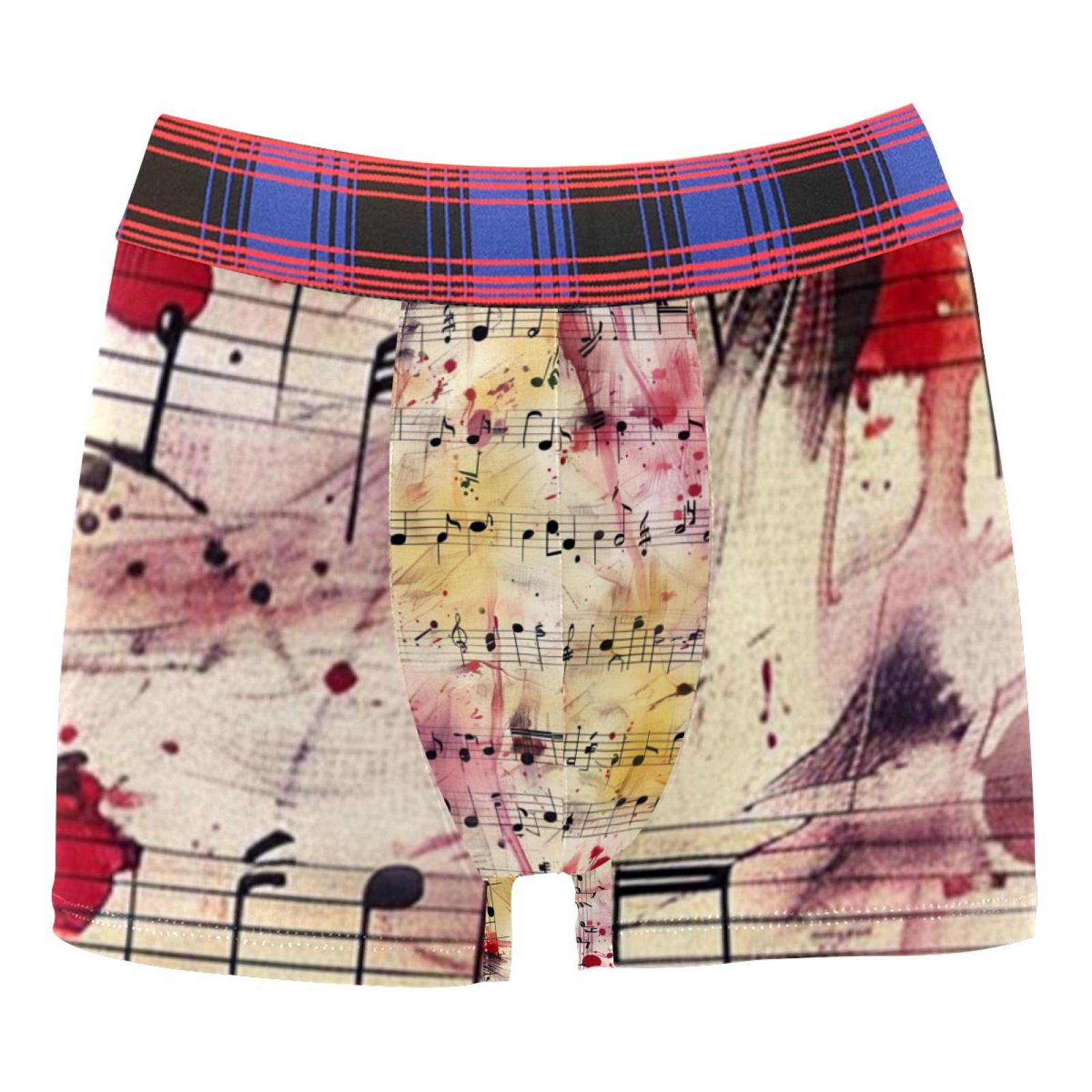 Mens Underwear Boxer Briefs, Boxer Briefs for Men, Music Notes Vintage ...