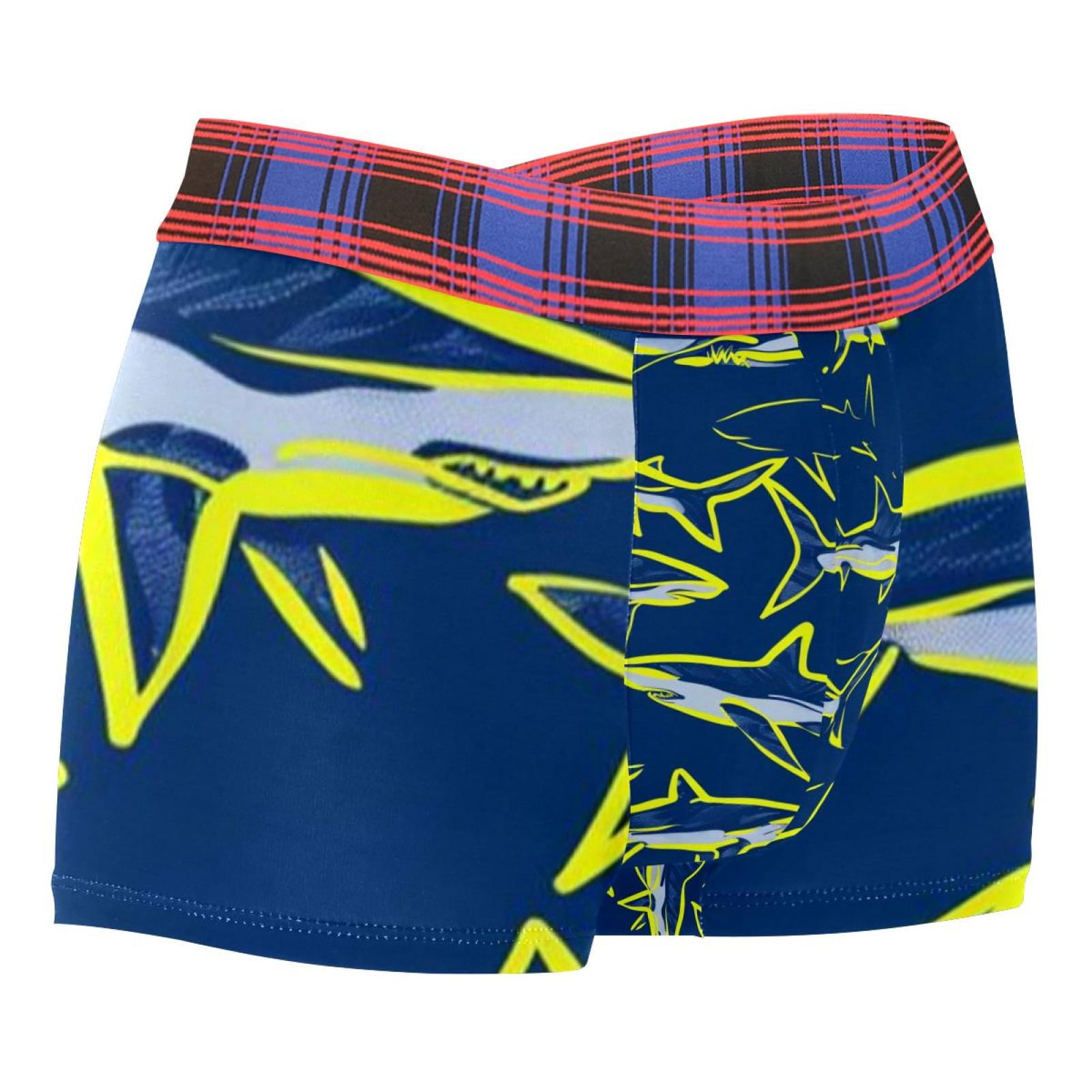 Mens Underwear Boxer Briefs, Boxers Briefs for Men, Blue Green Cartoon ...