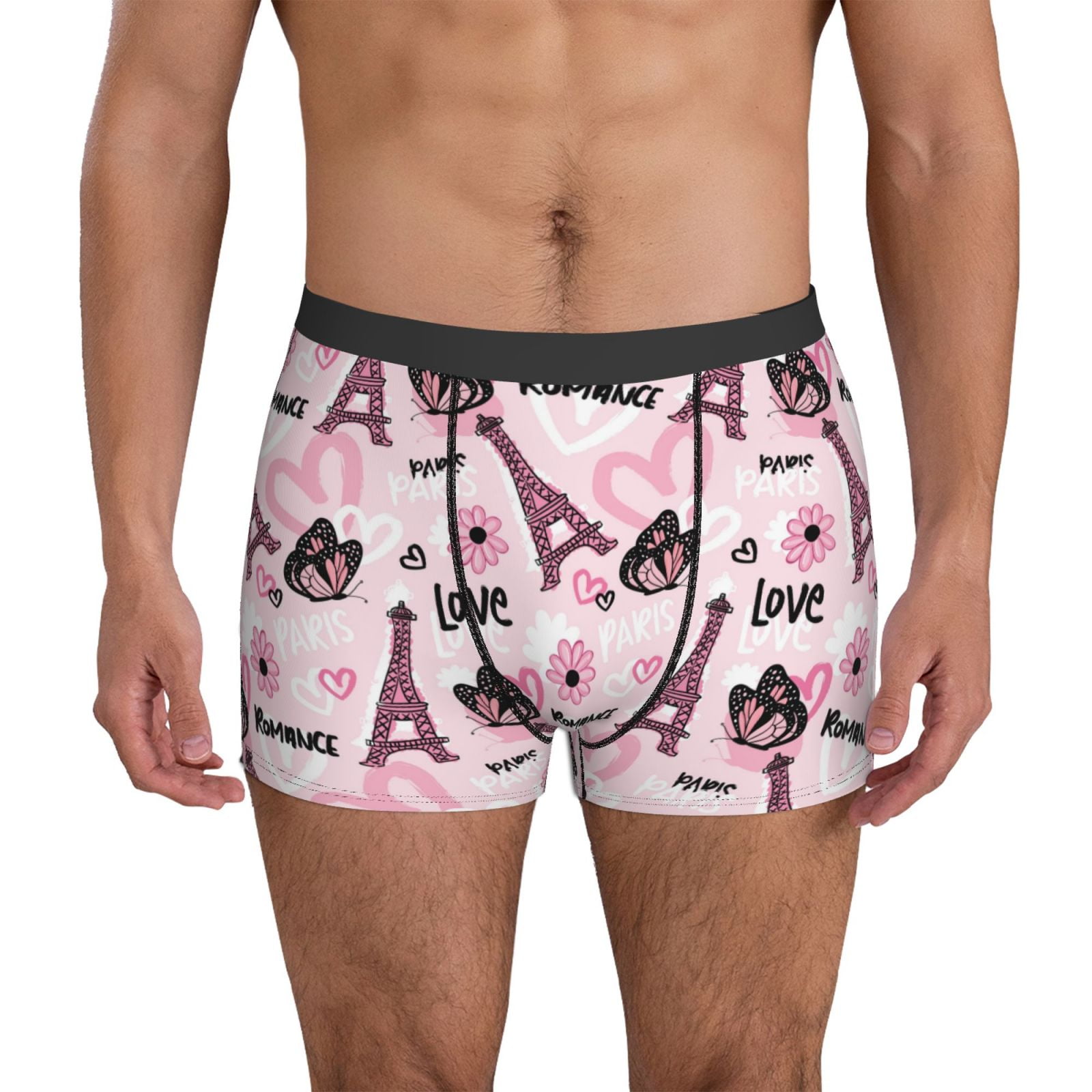 Mens Underwear Boxer Briefs - Butterfly Tower pink Breathable Soft Mens Boxer Briefs, Cooling ...