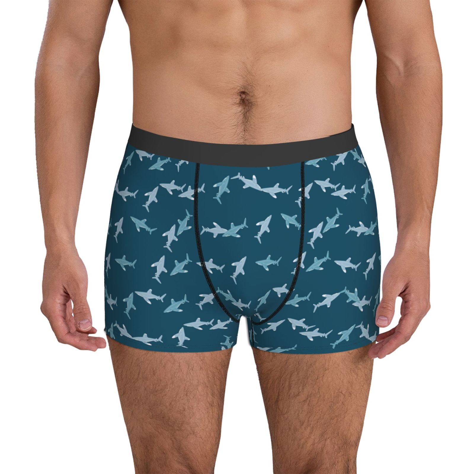 Mens Underwear Boxer Briefs - Cartoon Cool Cute Shark_B Breathable Soft ...