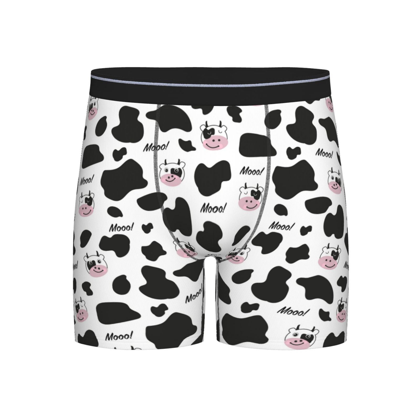 Mens Underwear Boxer Briefs - Cartoon Cute Cow Print Cow Head Soft And ...