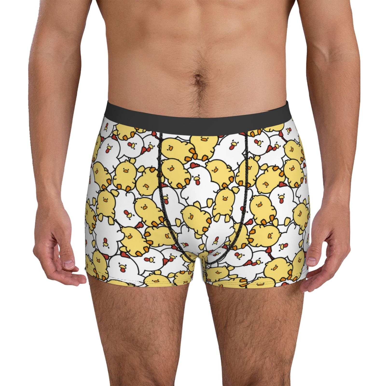 Mens Underwear Boxer Briefs - Classic Cartoon Cute Chicken Breathable ...