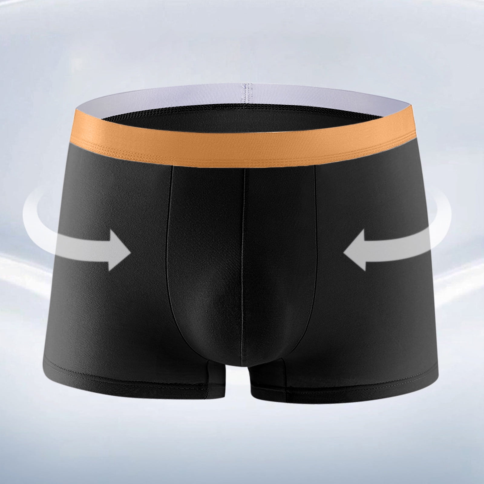 Mens Underwear Boxer Briefs Casual Solid Color Mid Waisted Stretchy ...