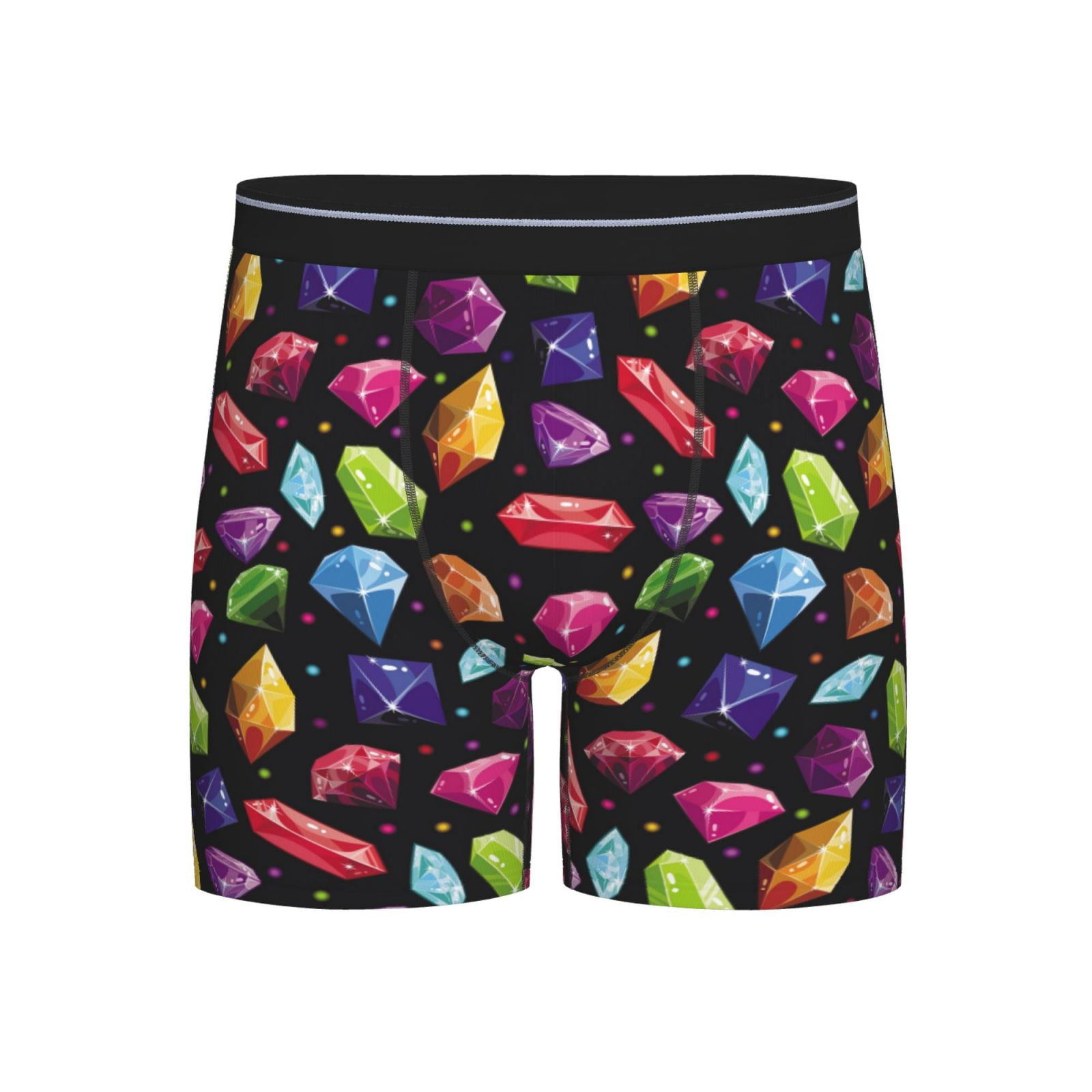 Mens Underwear Boxer Briefs - Colorful Diamond Soft And Breathable Long ...