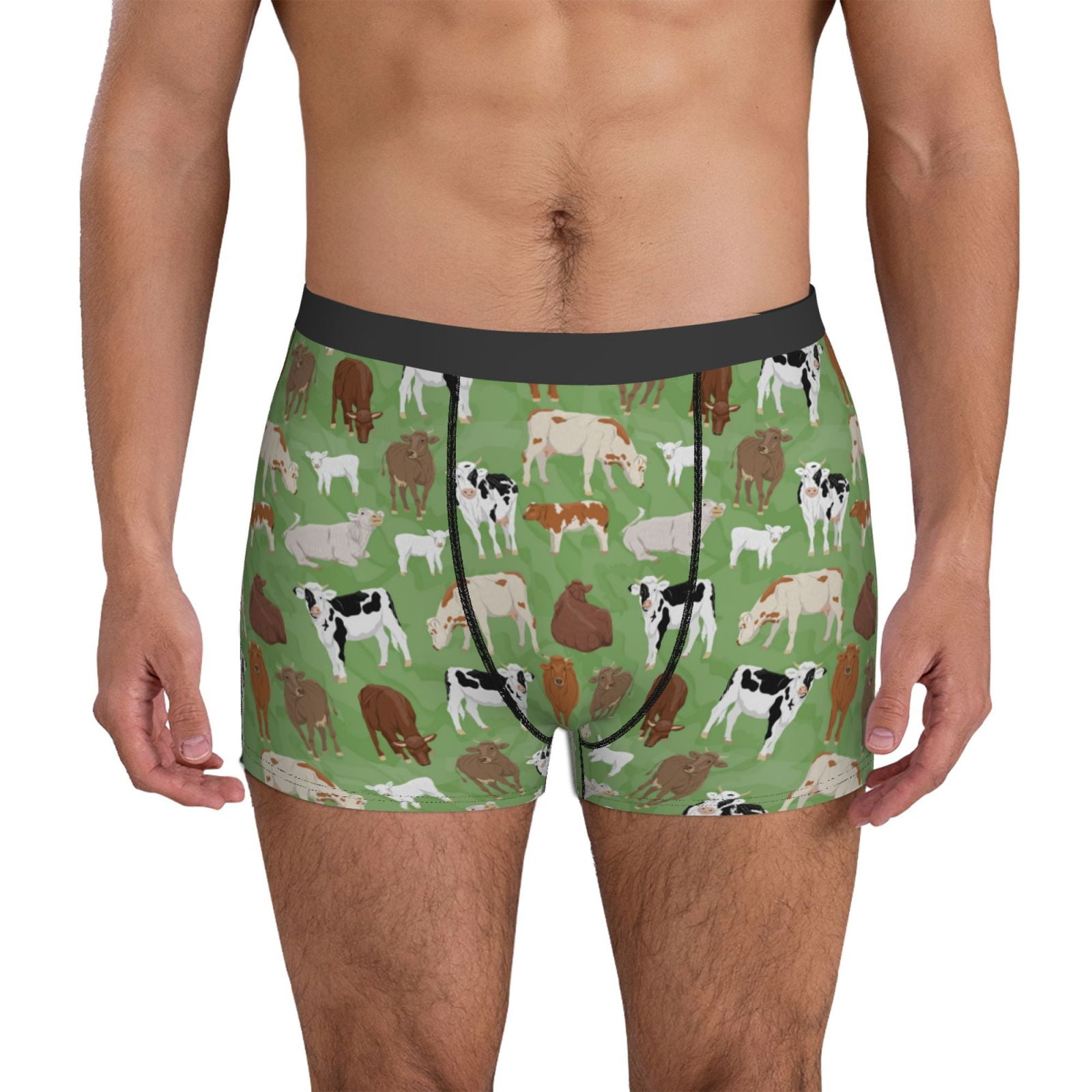 Mens Underwear Boxer Briefs - Cows And Calves Breathable Soft Mens ...