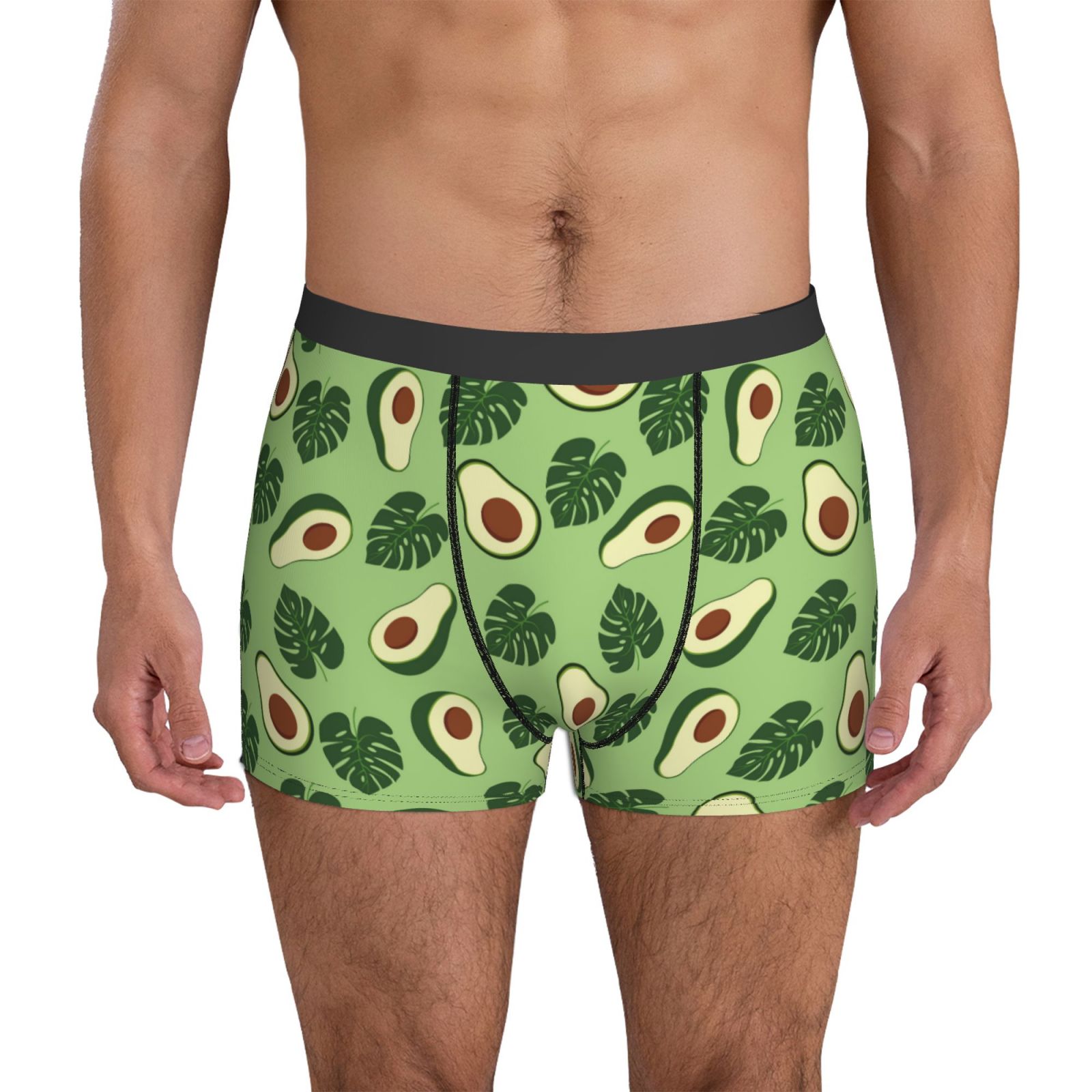 Mens Underwear Boxer Briefs - Cute Avocado Leaves Green Breathable Men ...