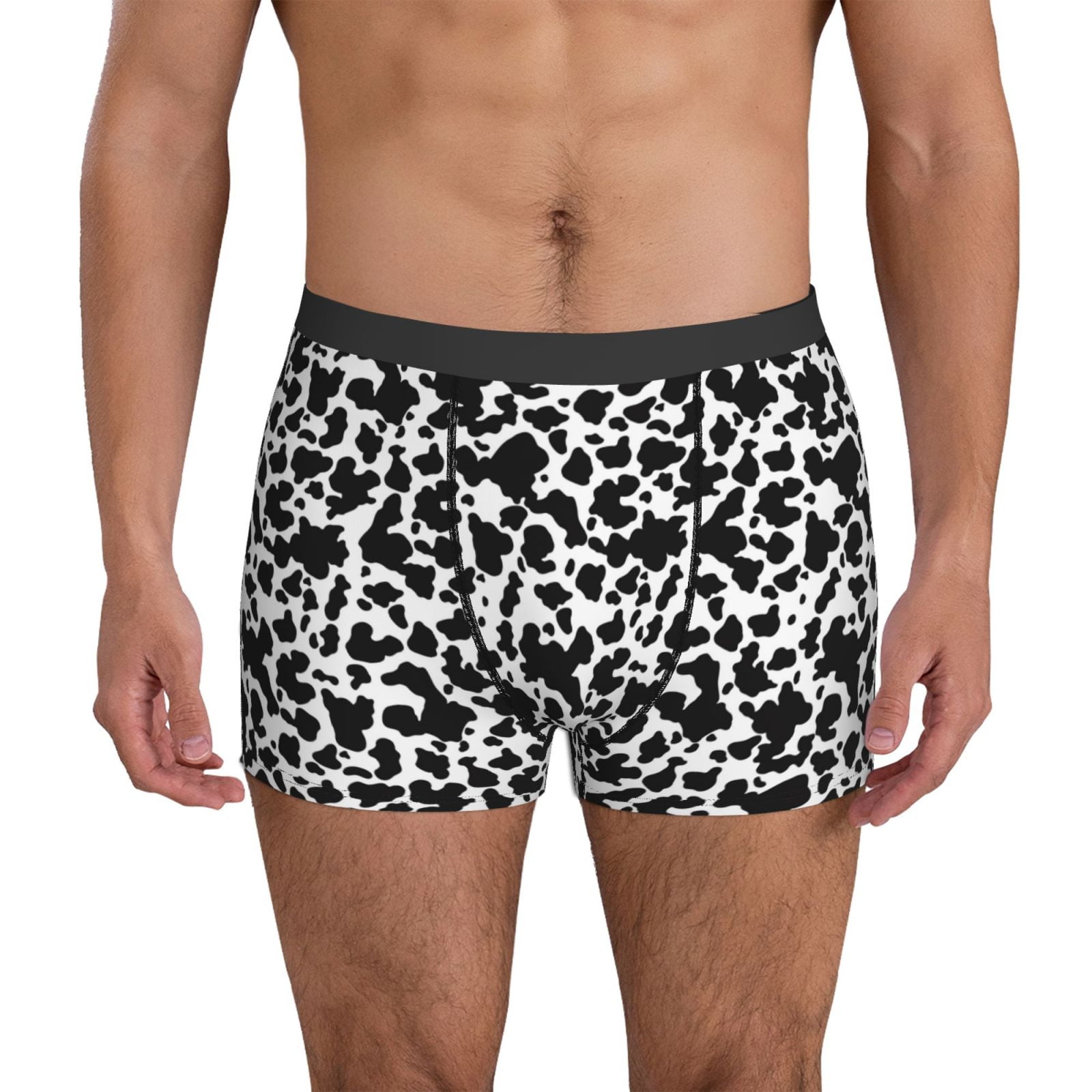 Mens Underwear Boxer Briefs - Cute Cow Print Breathable Men's Boxer ...