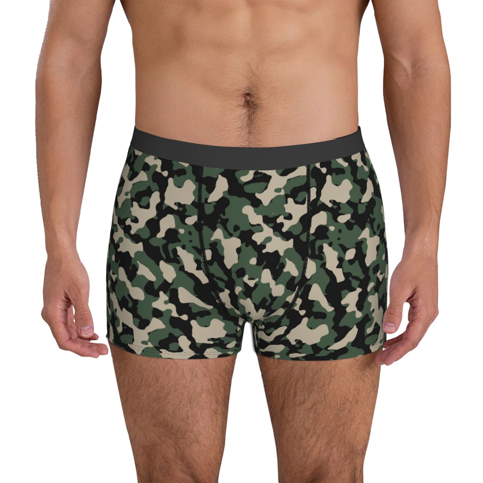 Mens Underwear Boxer Briefs - Dark Green Camo Breathable Soft Mens ...