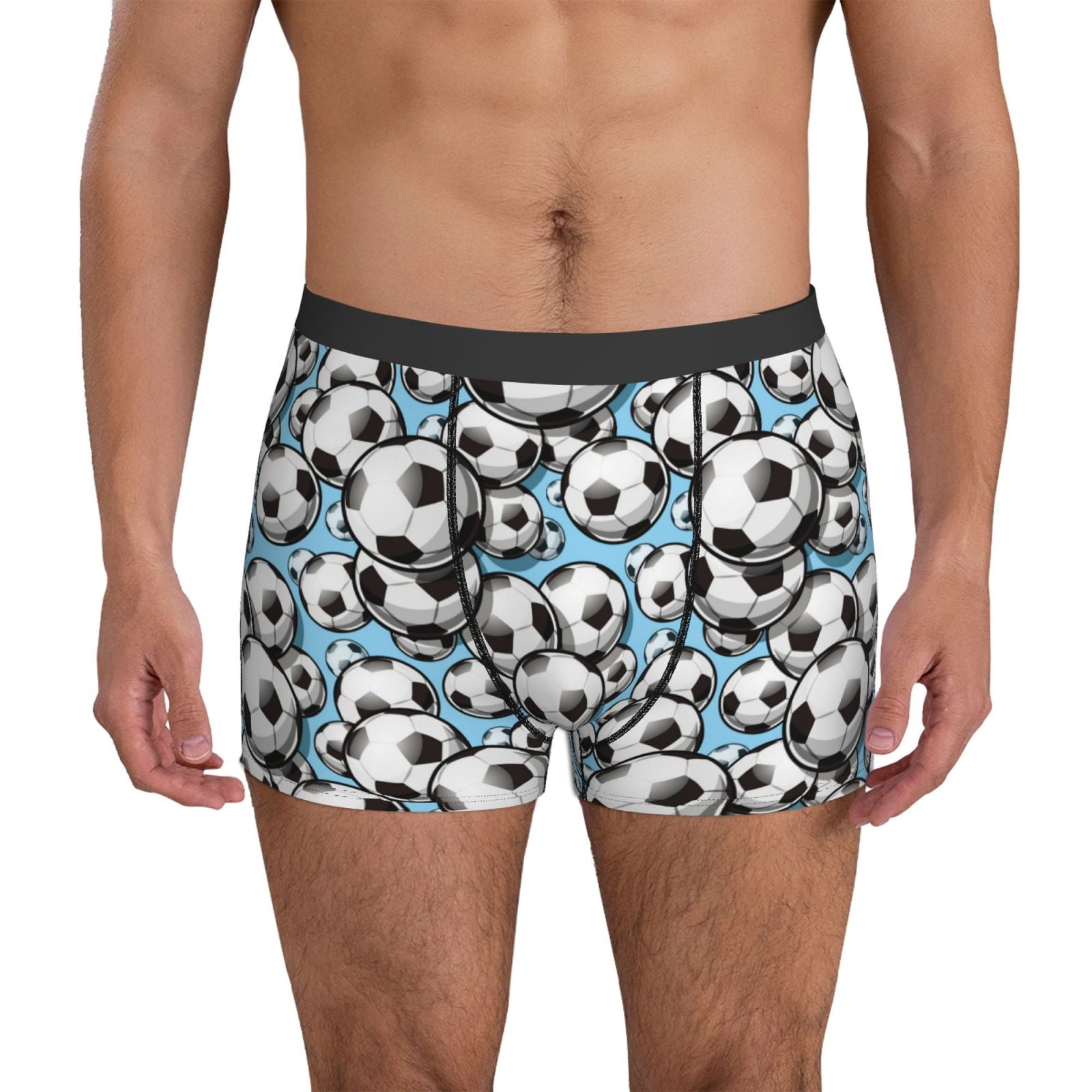 Mens Underwear Boxer Briefs - Football Soccer Ball Comfort Breathable ...