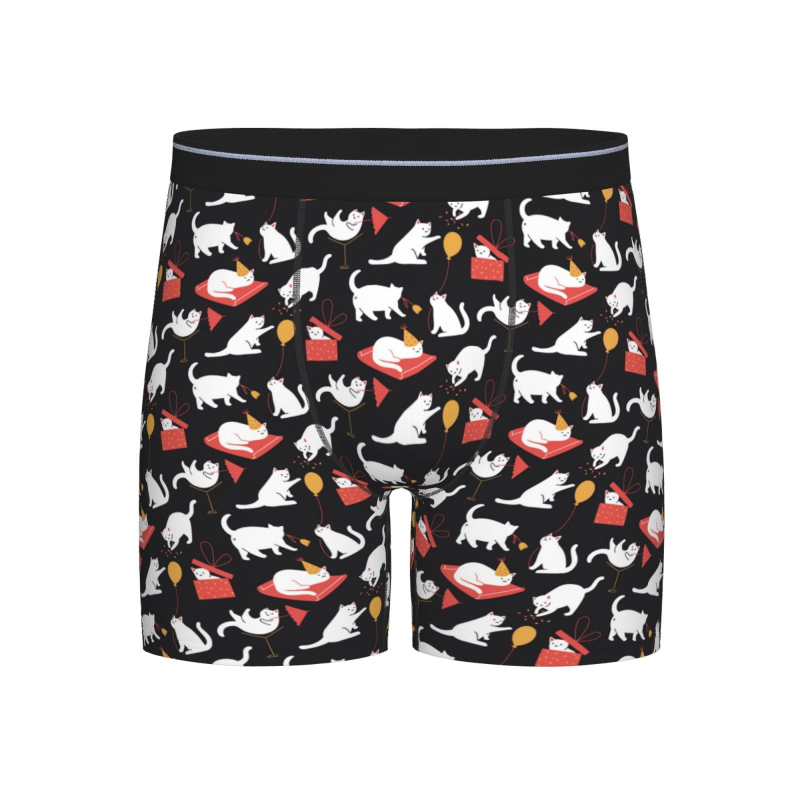 Mens Underwear Boxer Briefs - Hand Drawn Cartoon Gift Cat Soft And ...