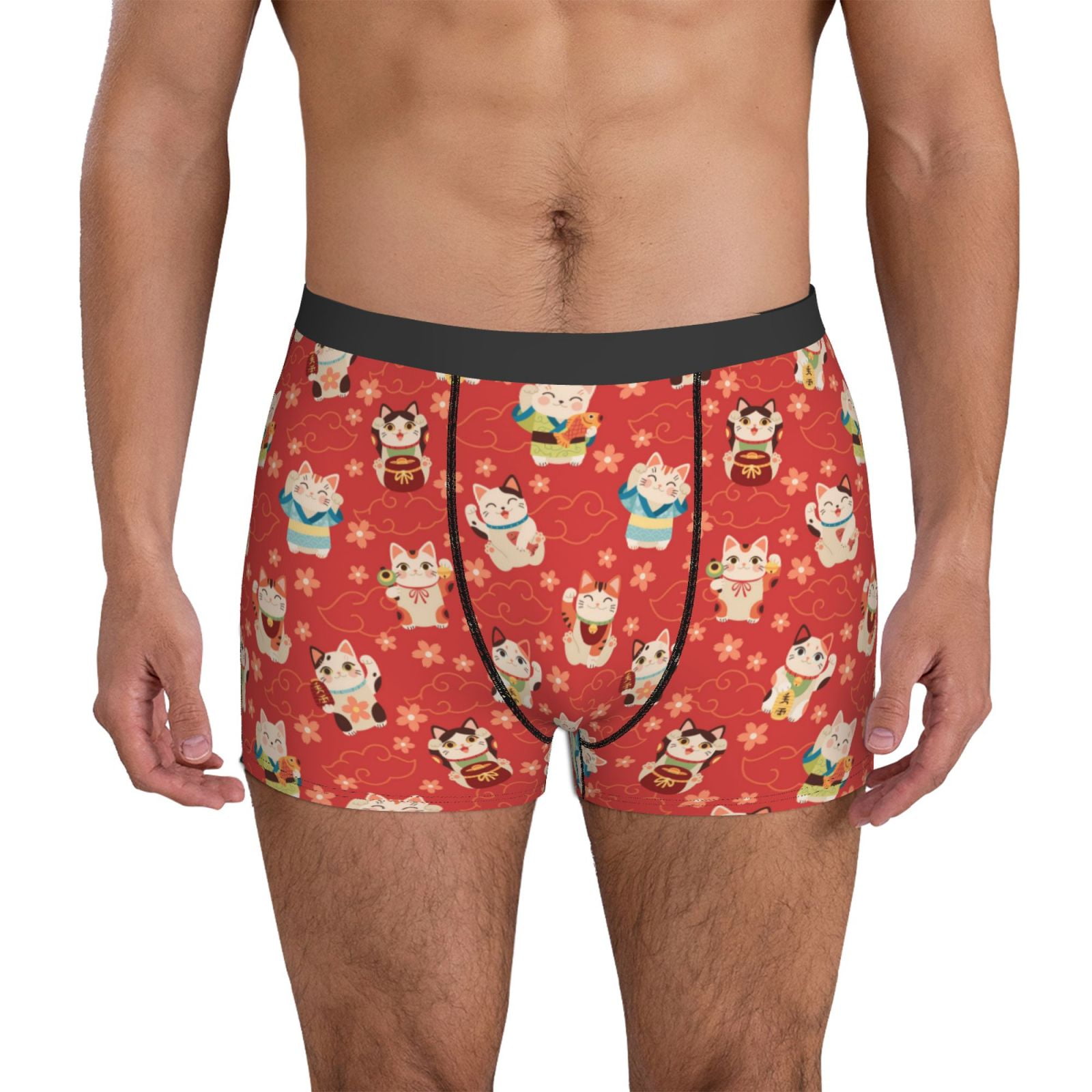 Mens Underwear Boxer Briefs - Japanese Maneki Cats Comfort Breathable men's boxer briefs with ...