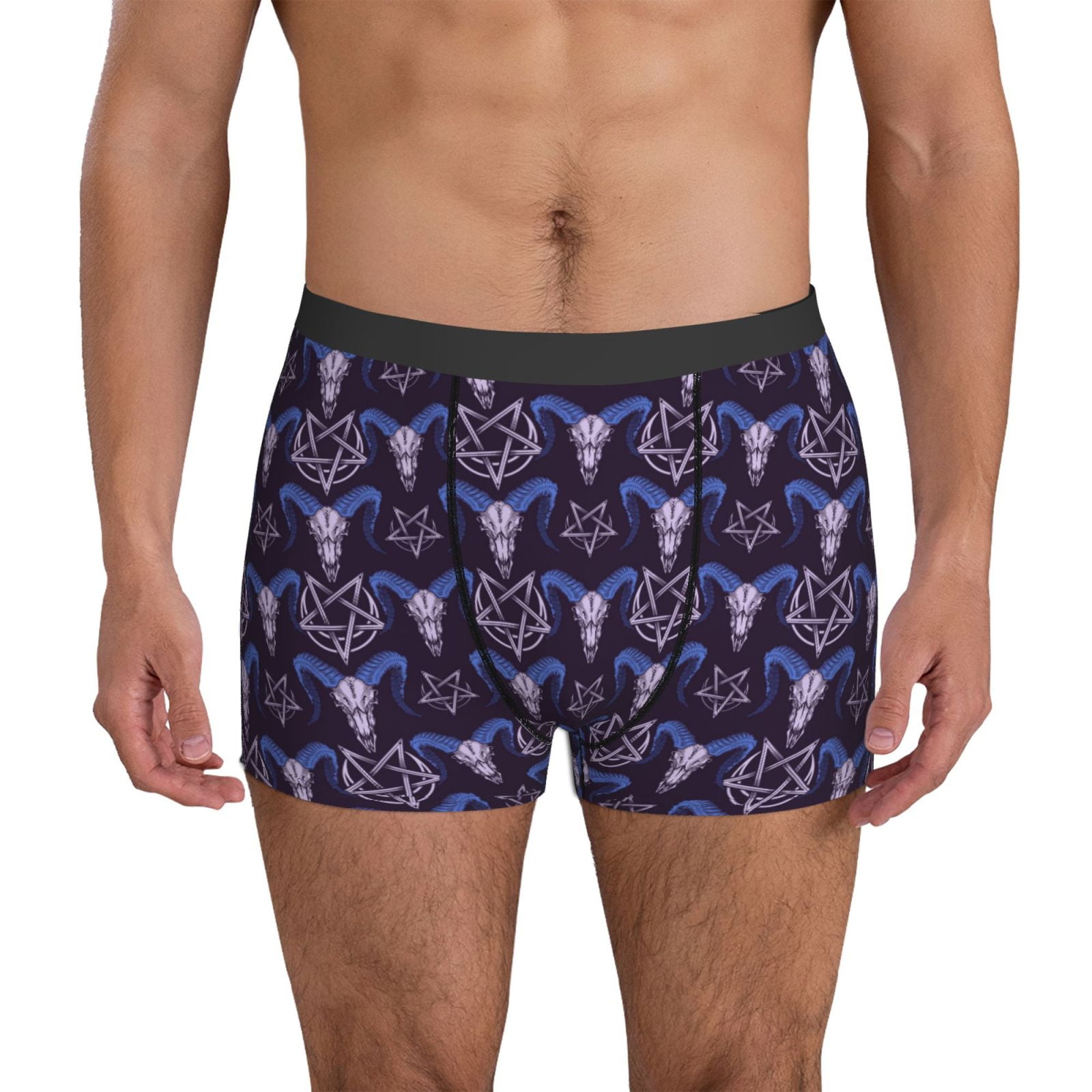 Mens Underwear Boxer Briefs - Magic Cartoon Cool Goat Head Stars ...