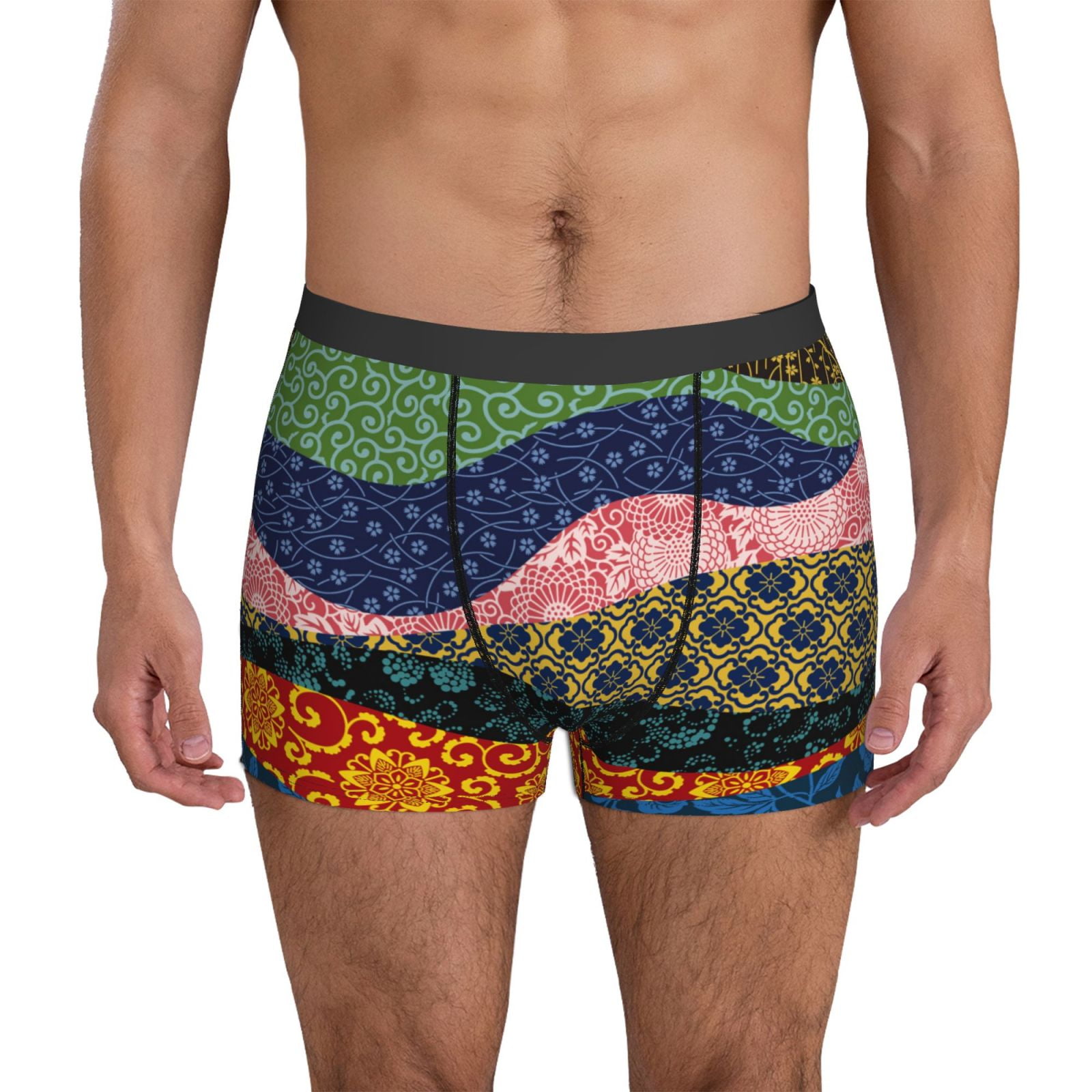 Mens Underwear Boxer Briefs - Multiple Retro Pattern Breathable Soft Mens Boxer Briefs, Cooling ...