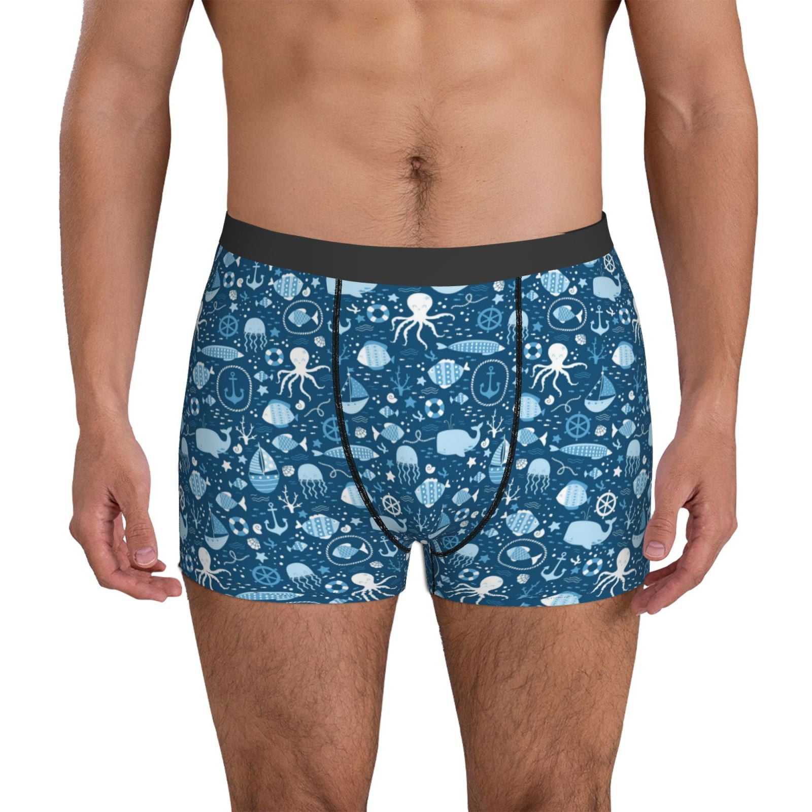 Mens Underwear Boxer Briefs - Octopus And Whale Comfort Breathable men ...