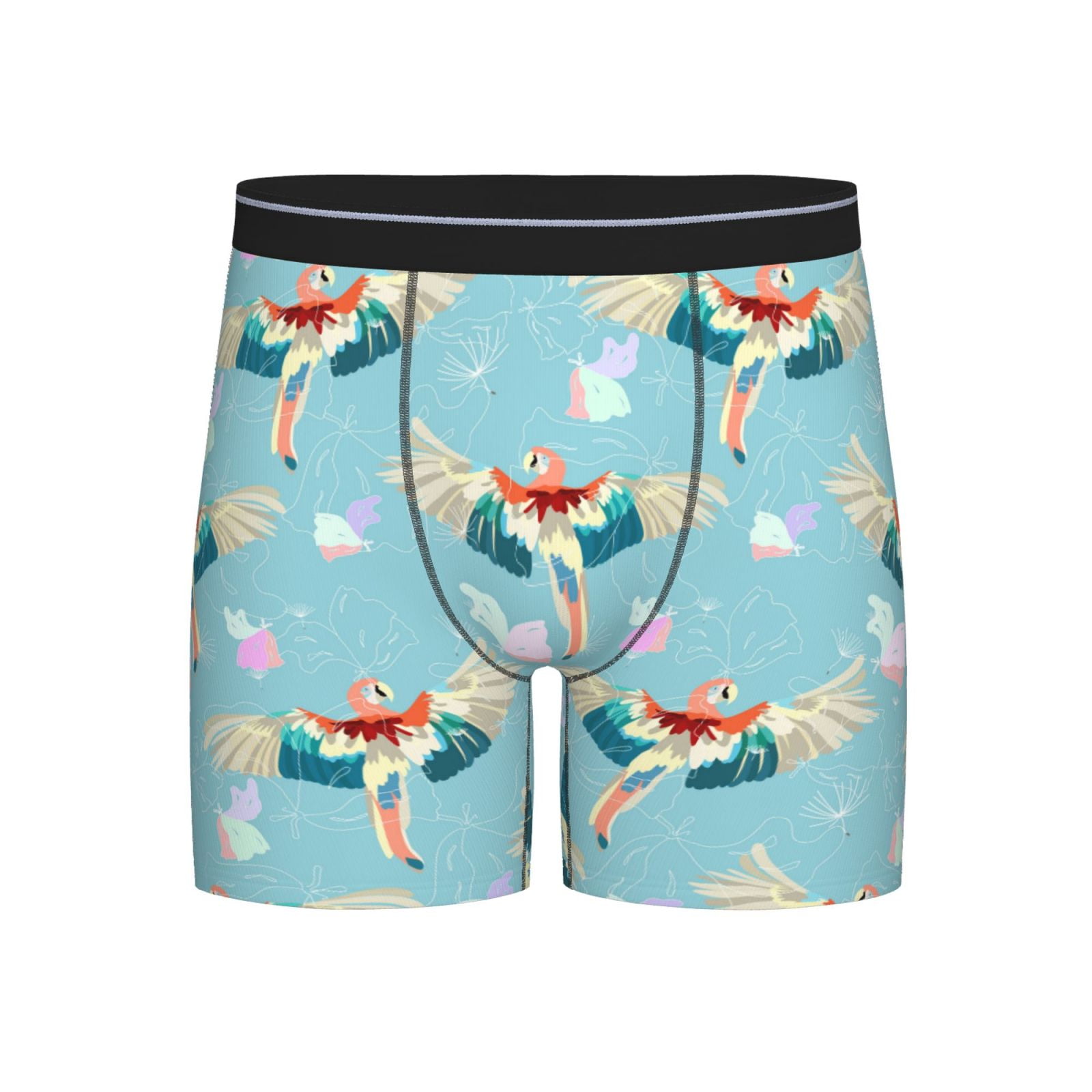 Mens Underwear Boxer Briefs - Pastel Painted Flying Cute Parrot Soft ...
