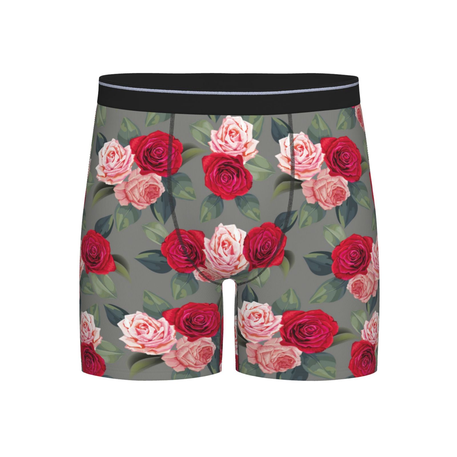 Mens Underwear Boxer Briefs - Red Pink Rose Flowers Soft And Breathable ...