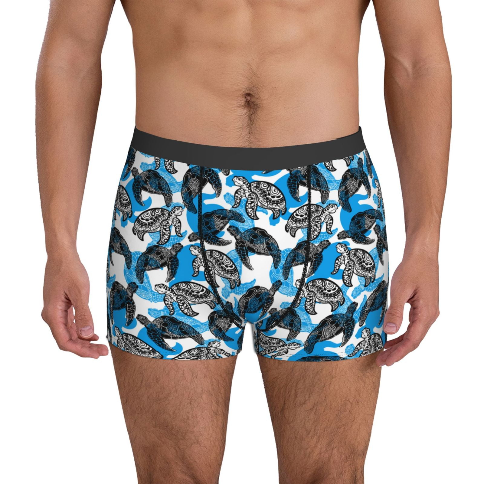 Mens Underwear Boxer Briefs - Sea Turtle Blue Breathable Soft Mens ...