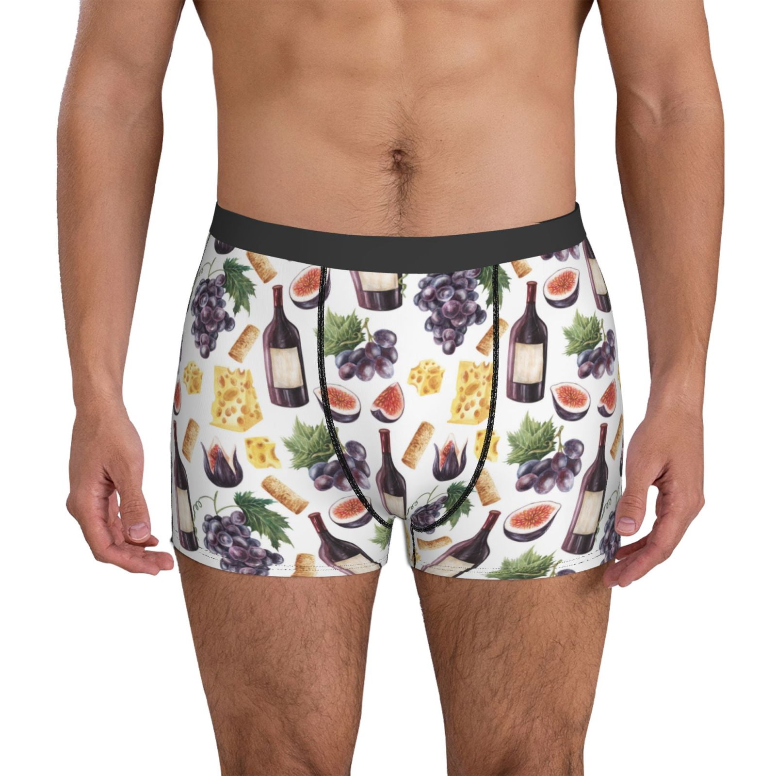 Mens Underwear Boxer Briefs Wine Print No.J943 Soft Stretch Boxer ...