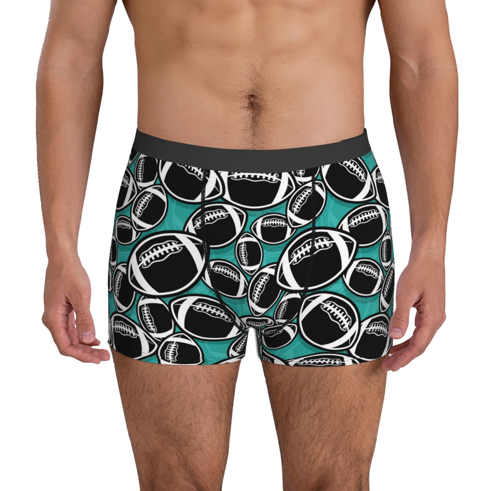 Mens Underwear Boxer Briefs - black American football Rugby green ...