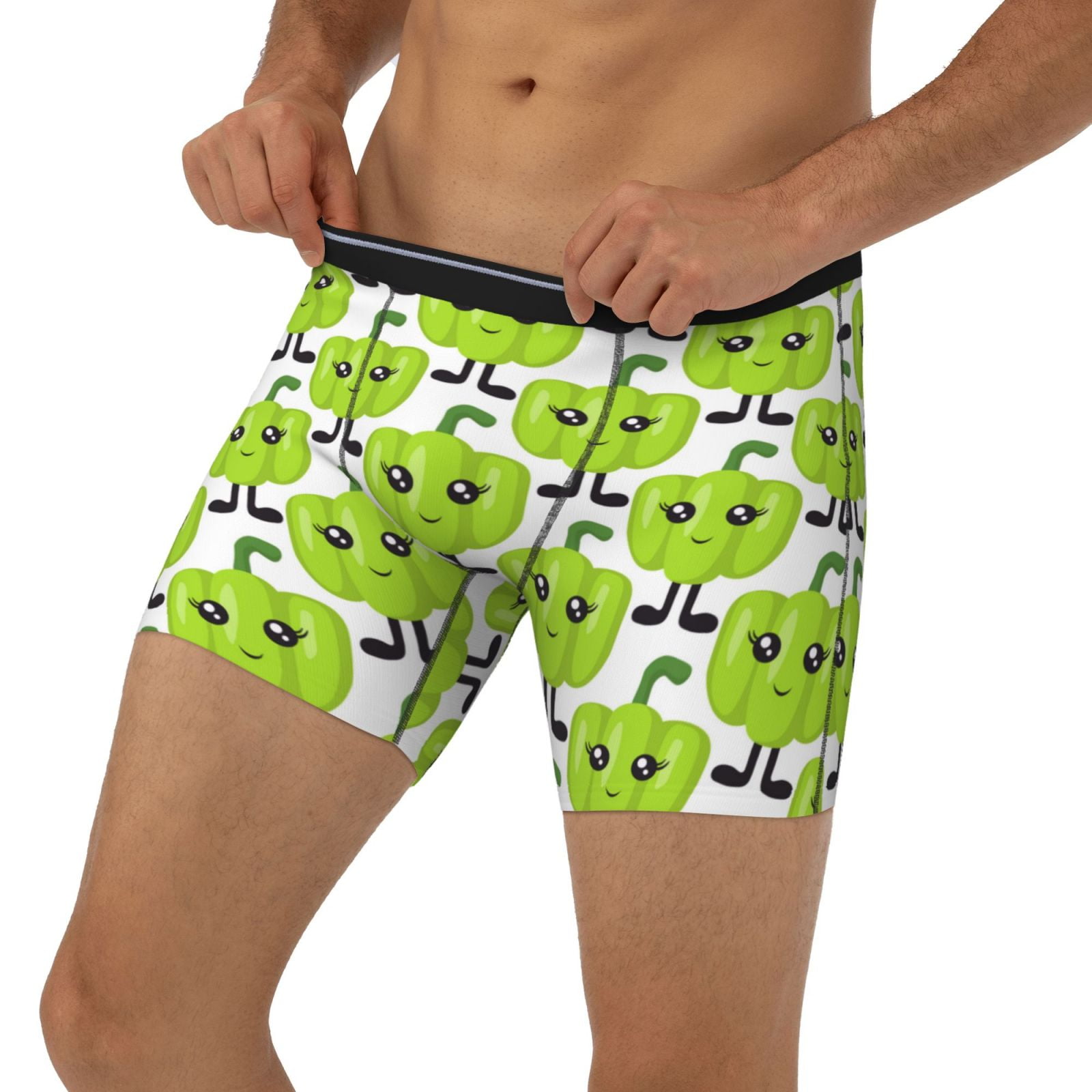 Mens Underwear Boxer Briefs - bright green sweet peppers eyes ...