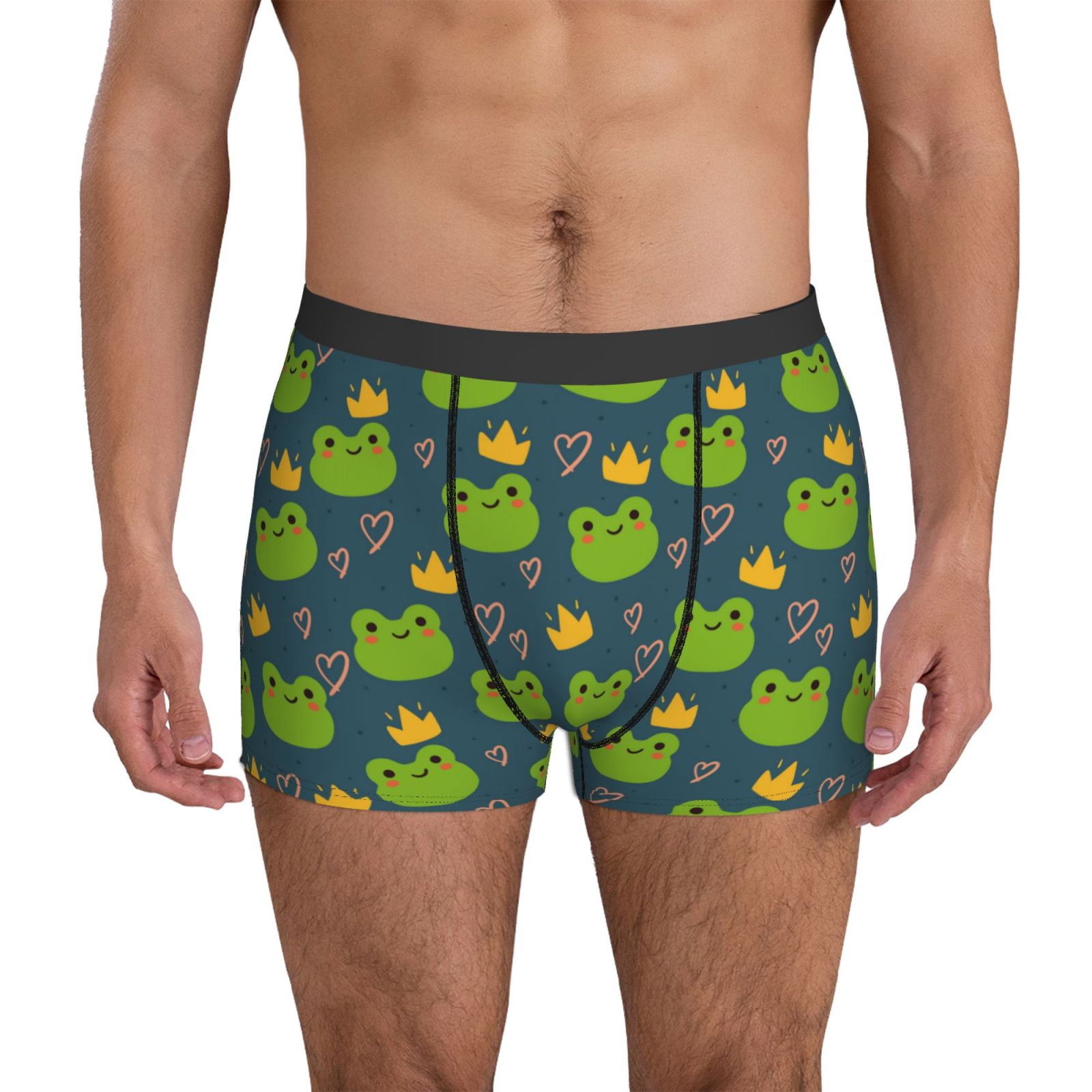 Mens Underwear Boxer Briefs cartoon frog heart cute Soft Stretch Boxer ...
