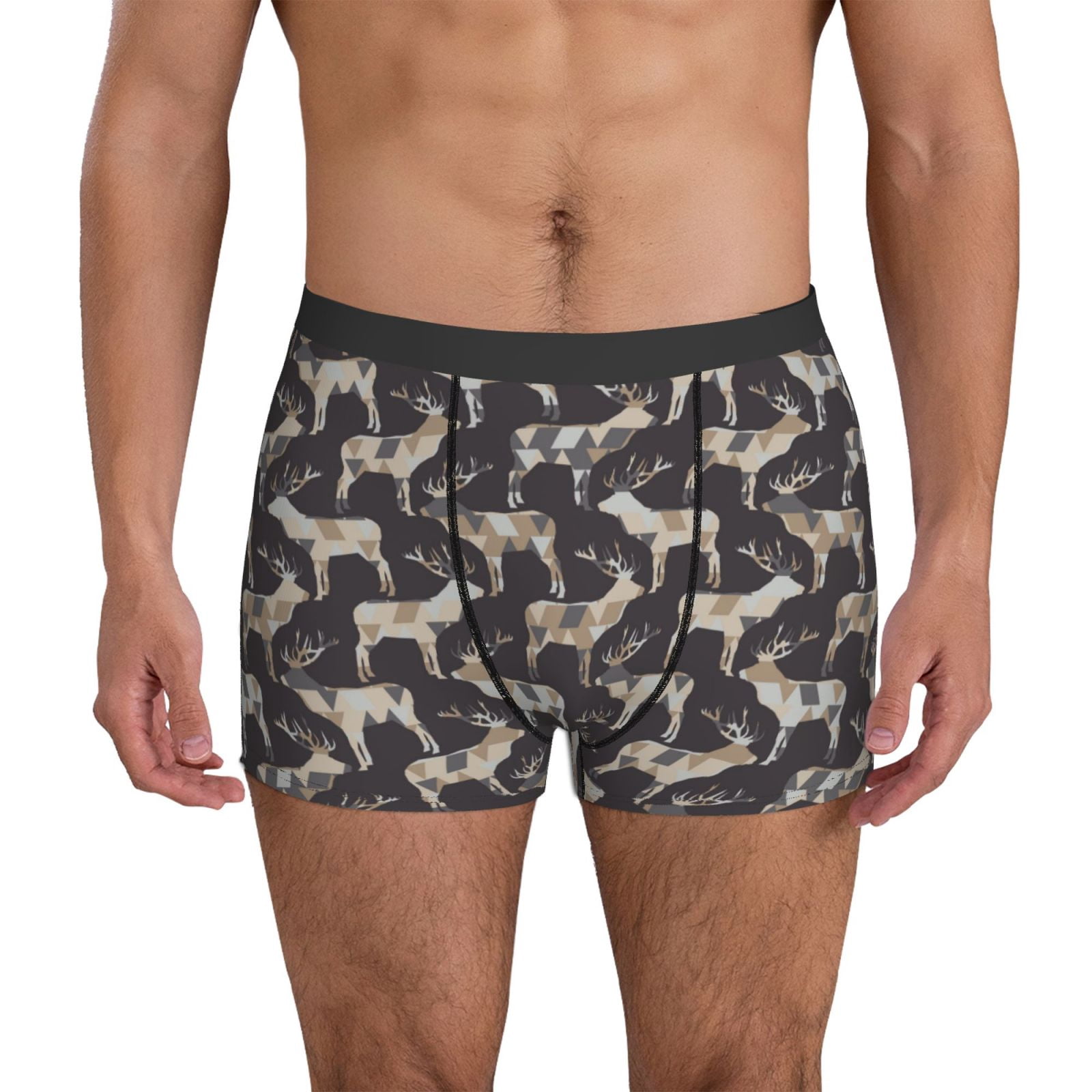 Mens Underwear Boxer Briefs - cool moose elk black Comfort Breathable ...