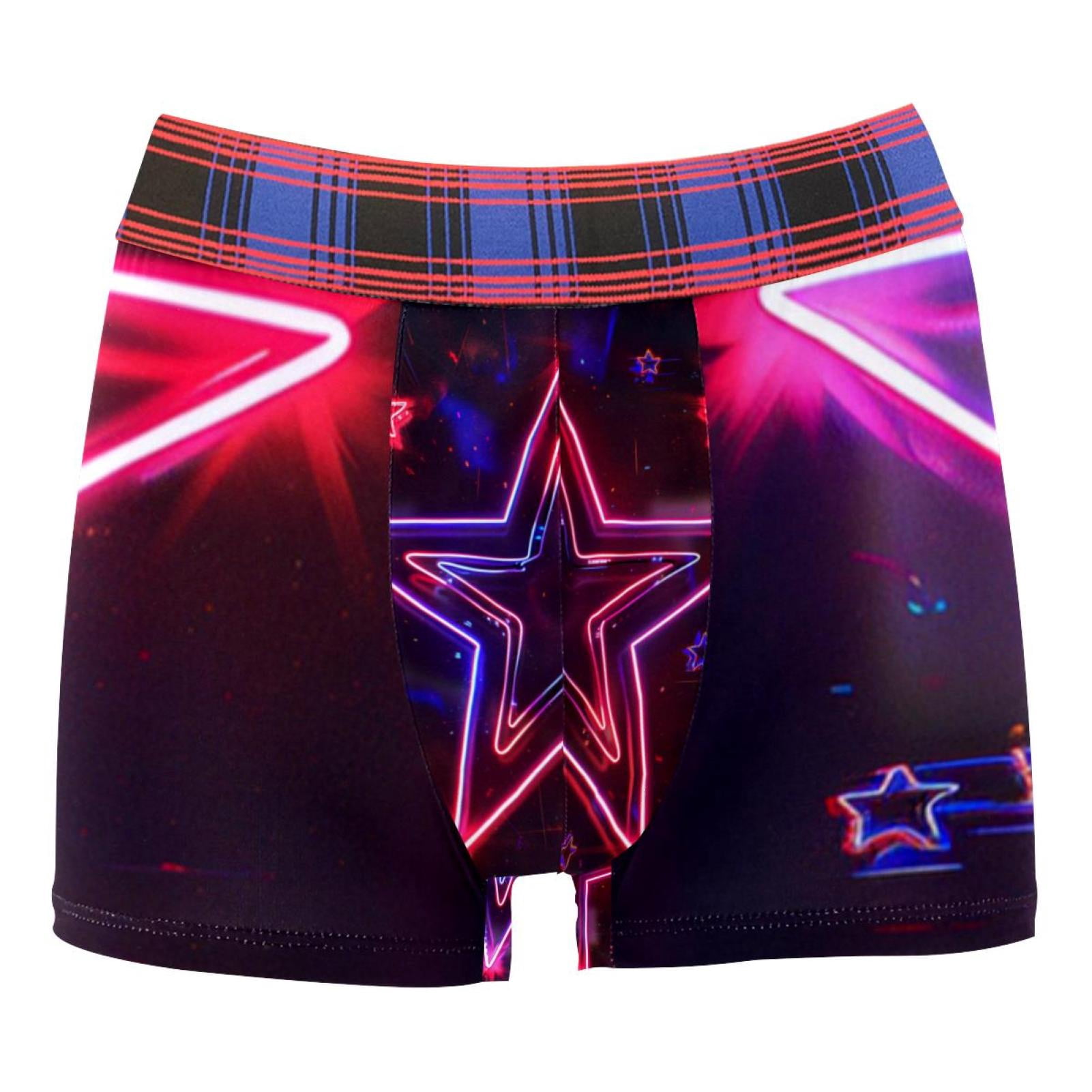 Mens Underwear, Boxer Briefs for Men, Fashion Neon Stars - Walmart.com