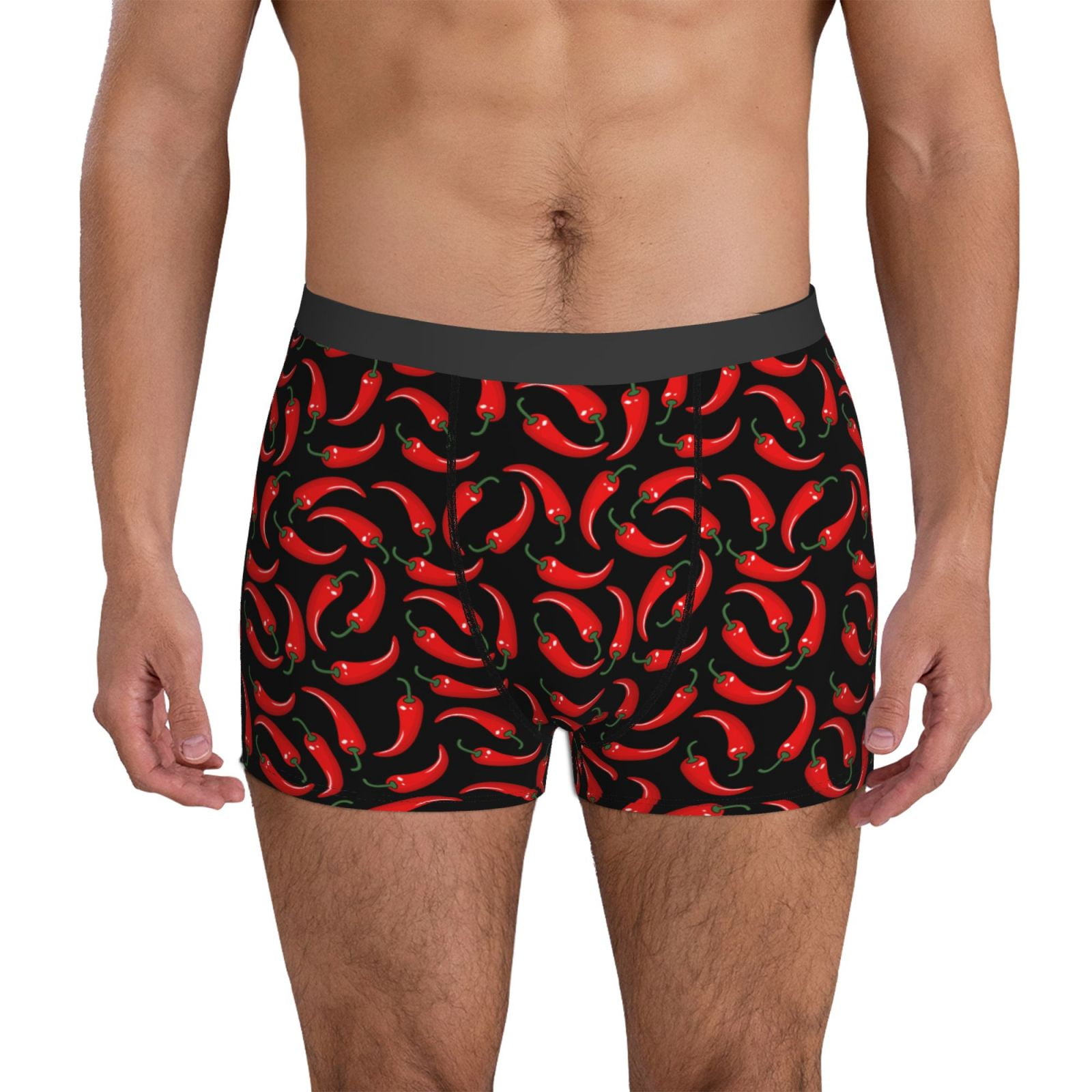Mens Underwear Boxer Briefs - red Chili Pepper black Breathable Men's ...